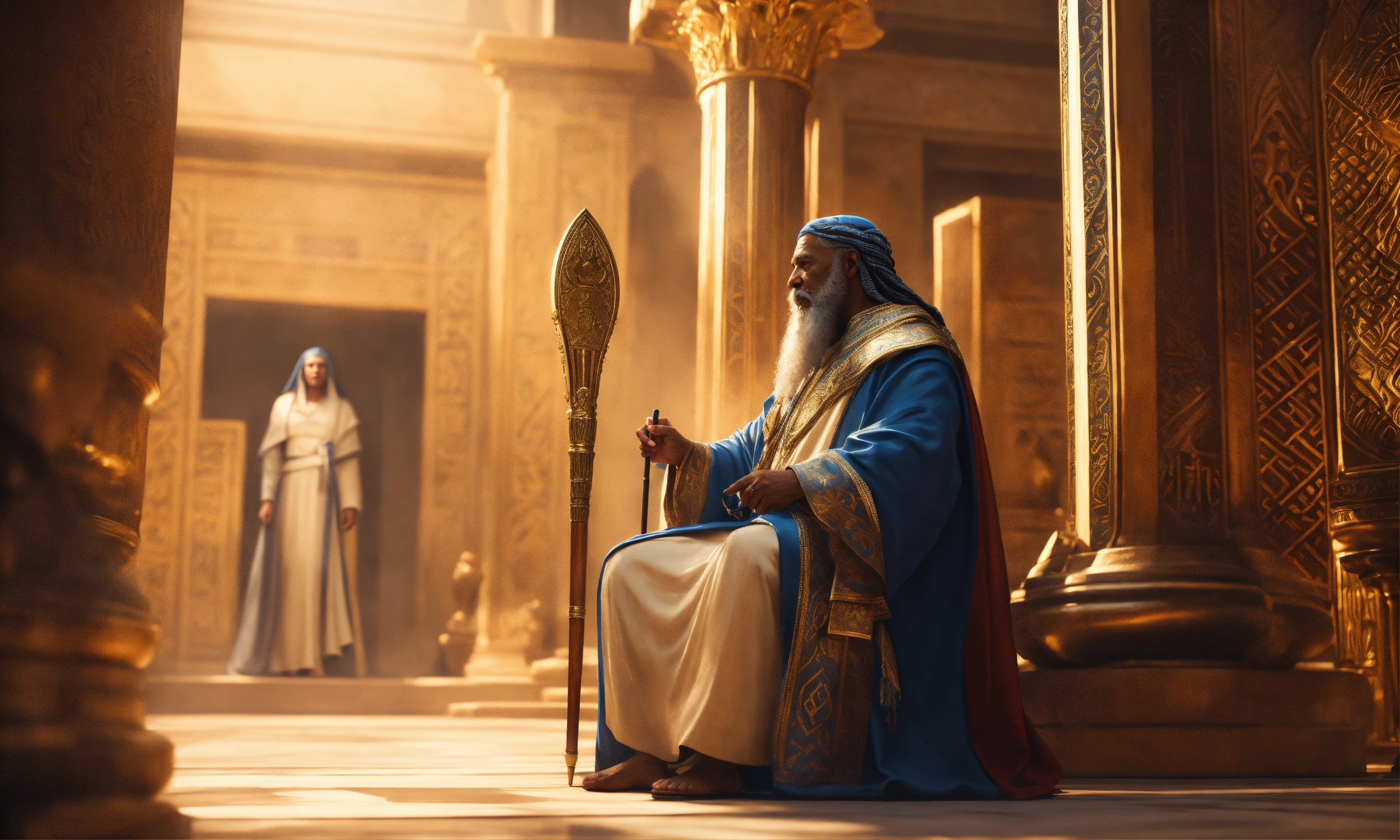 Lexica - Old Moses with his staff, Hebrew robes, talking to Pharaoh ...