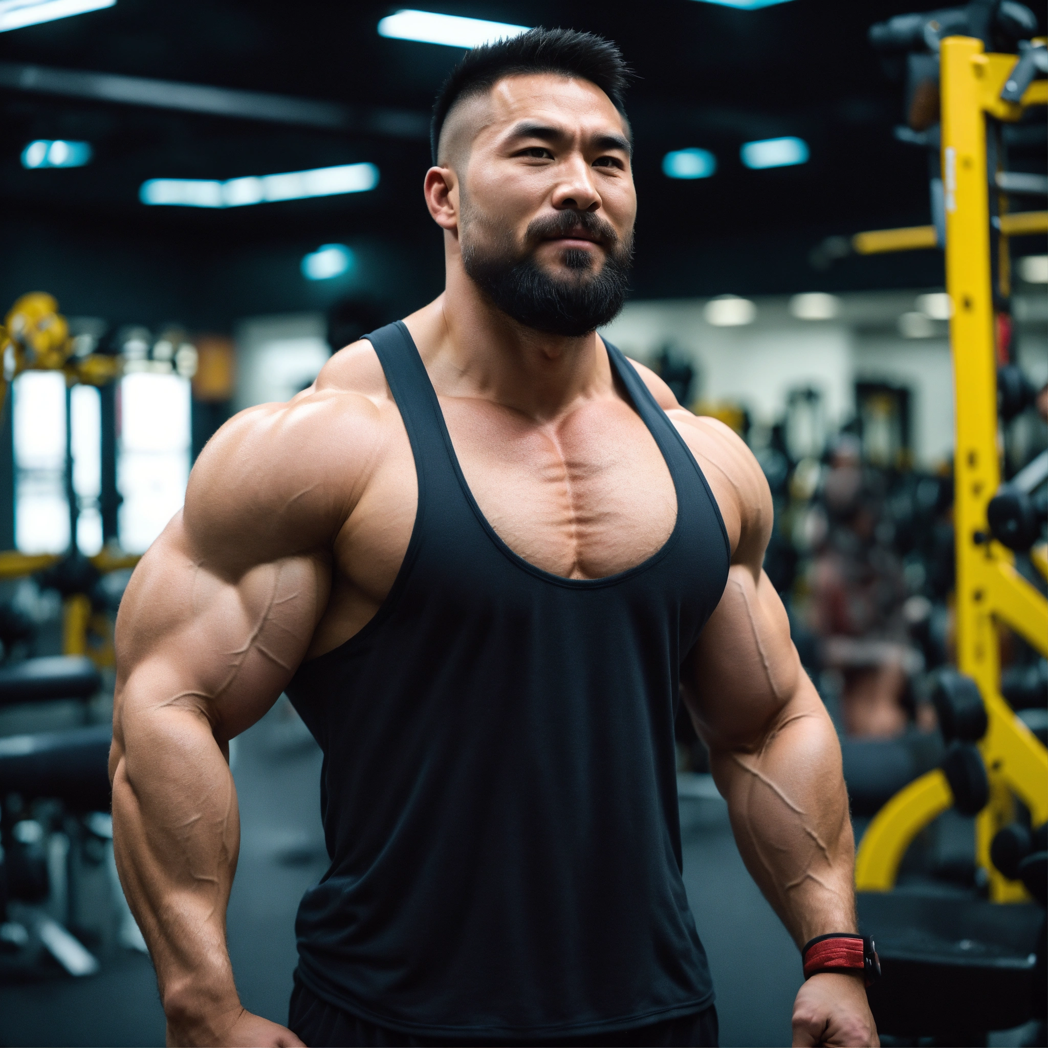 Lexica - 30-year-old hairy man with big muscles, Kuai Liang, big ...