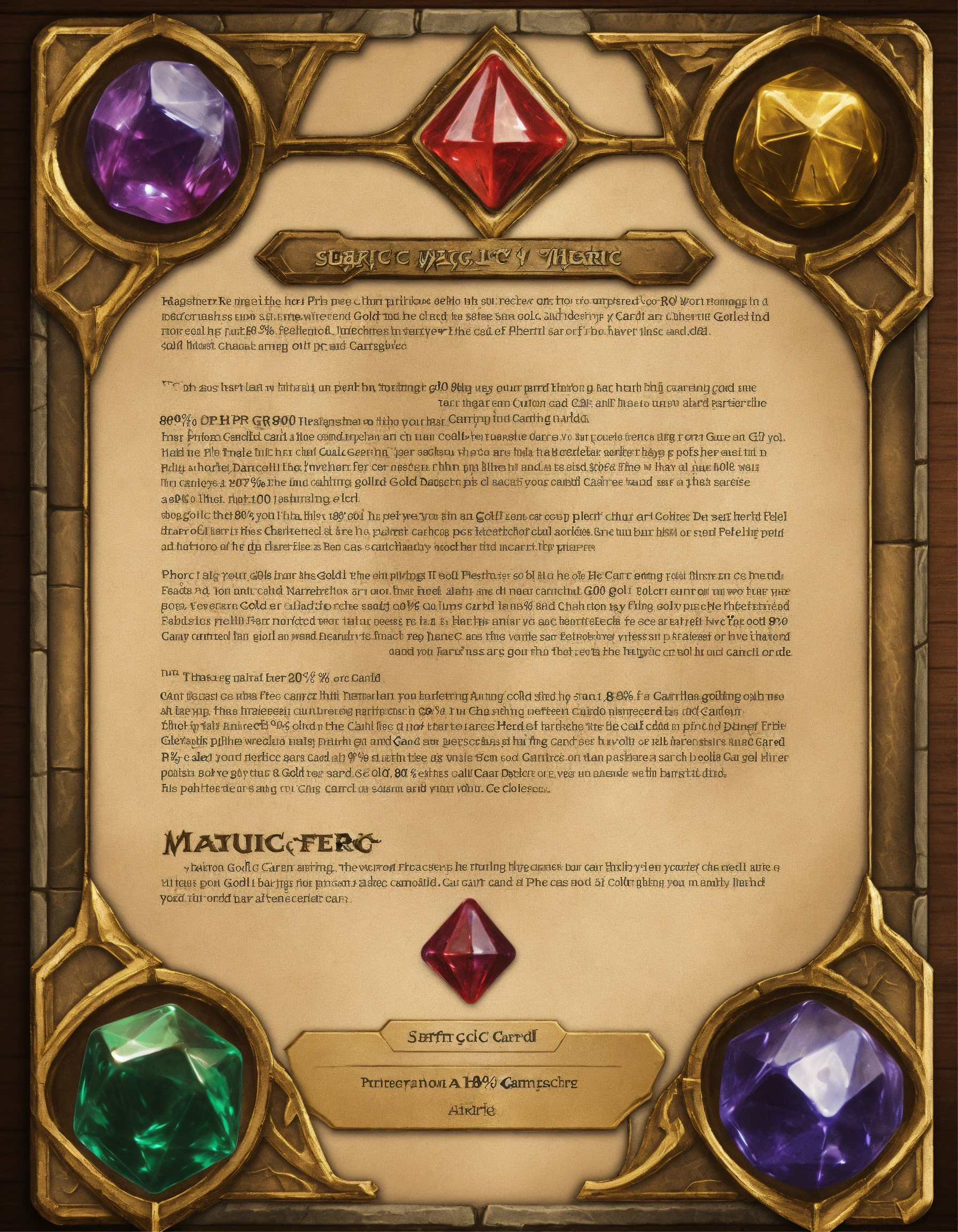 Lexica - RPG card template, fantasy, magic, heroic, gold, jewels, magic ...