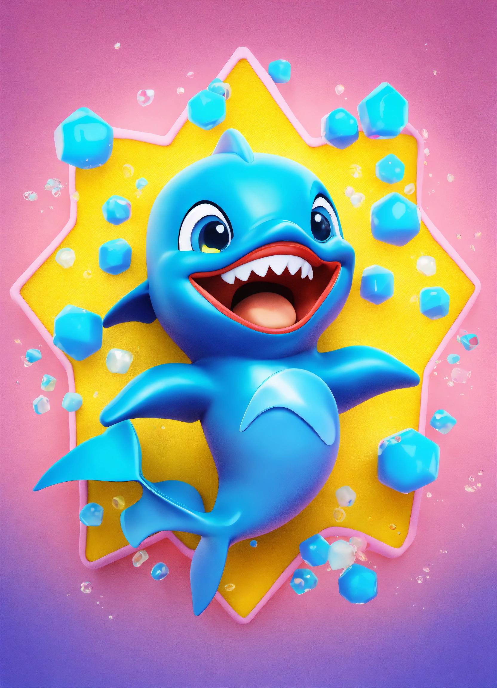 Lexica - Superhero, dolphin baby, cartoon, 3d, cute scream, icon, yrlow ...