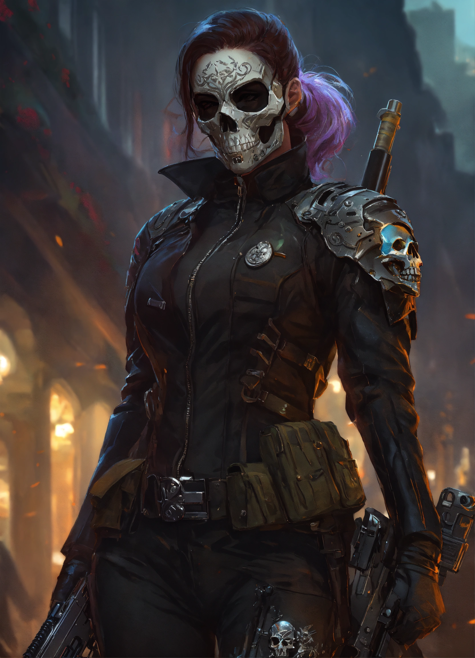Lexica - Woman gothic necromancer summoner, using guns, military spec ...
