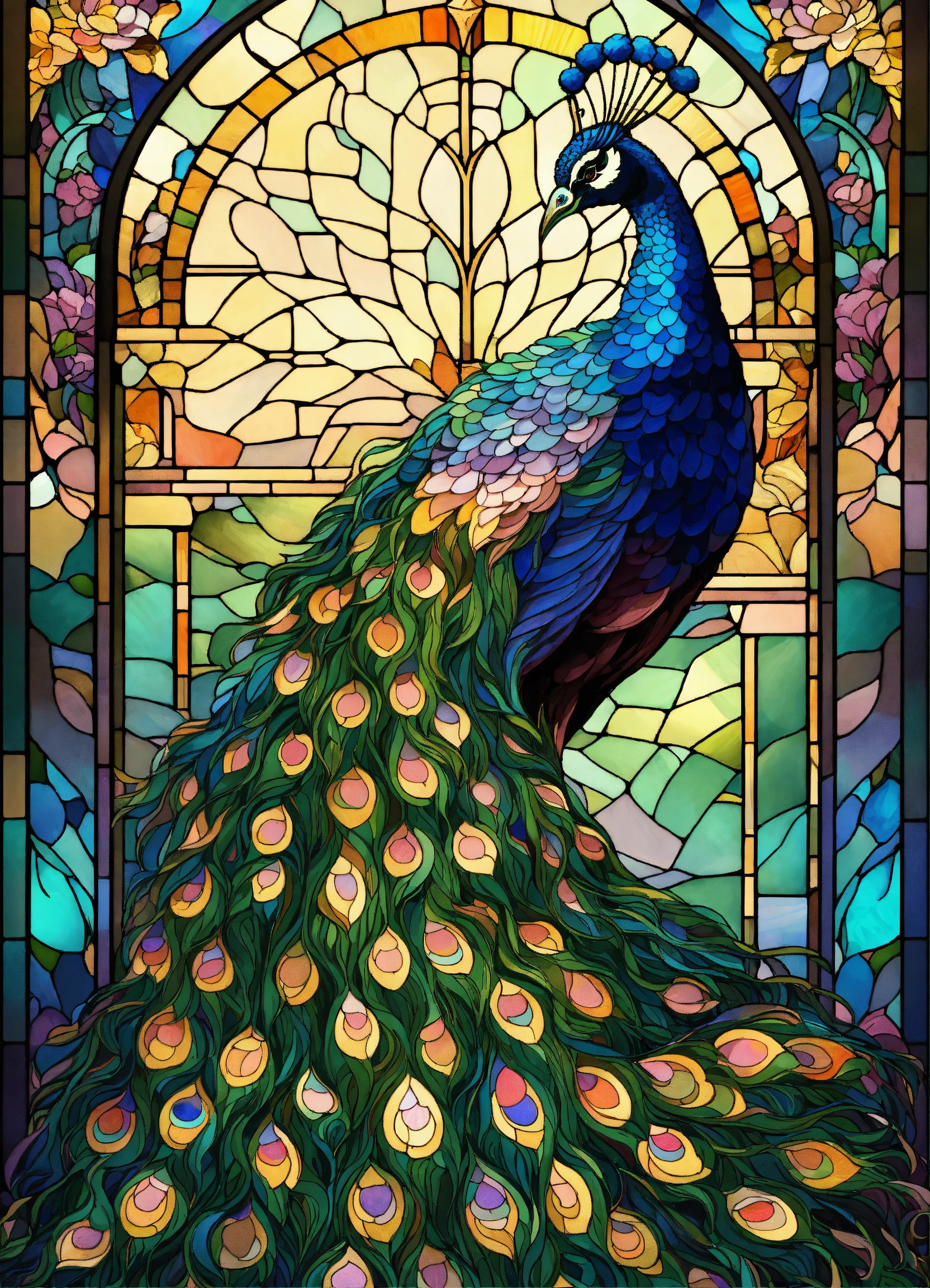 Lexica - Stained glass window design of a overwhelmingly beautiful ...