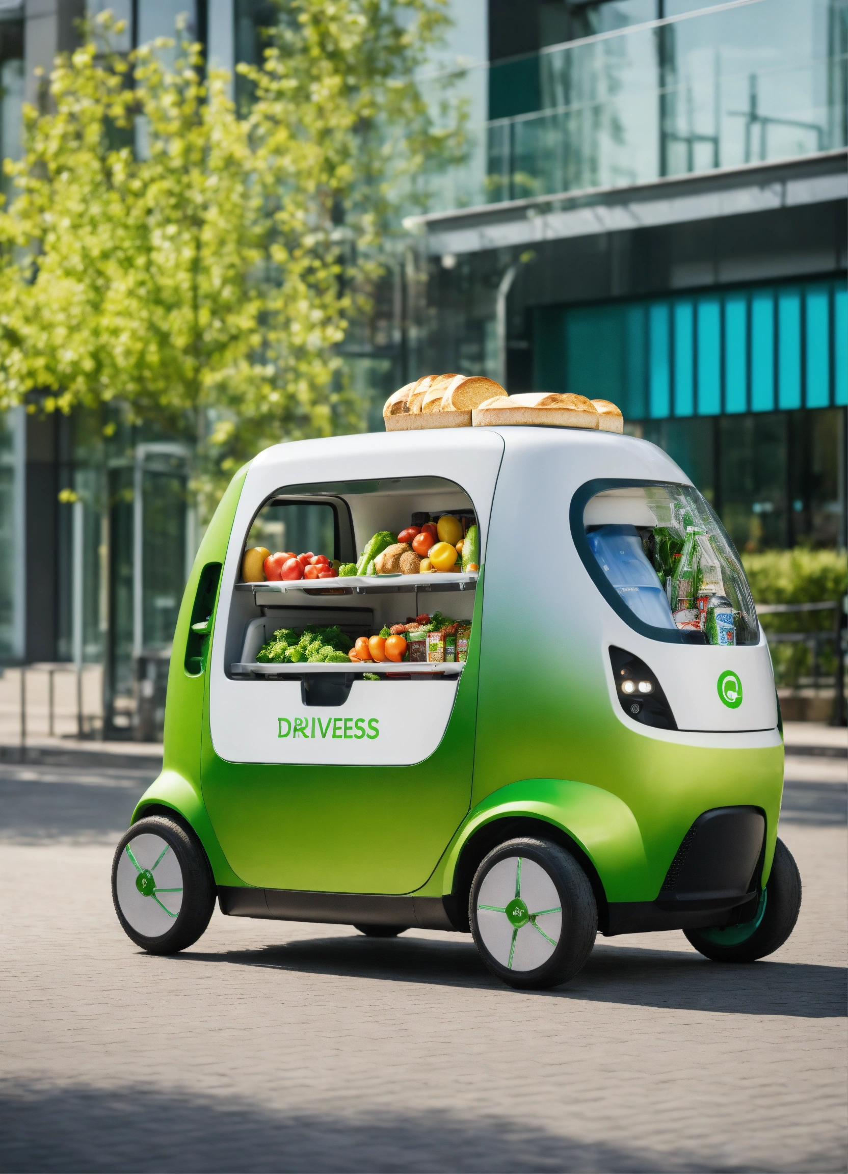 Lexica - Driverless Grocery Delivery Vehicle. Milk, Bread, Vegetables ...