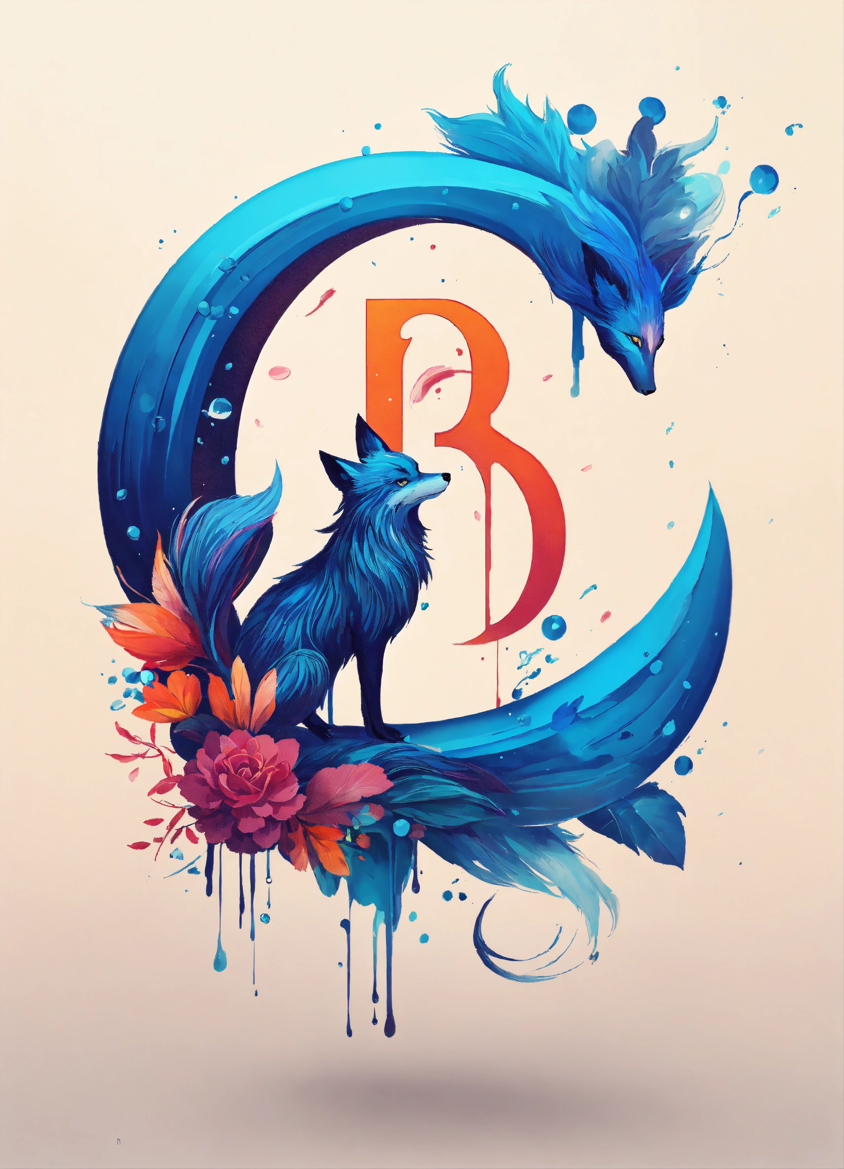 Lexica - A stunning illustration logo for an design company, called blue fox design denuppercase ...