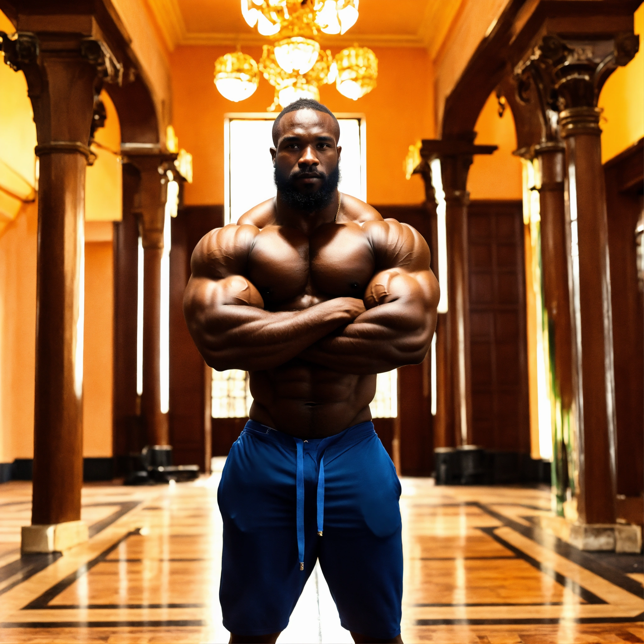 Lexica - 30-year-old hairy Gambian man with big muscles, big ...