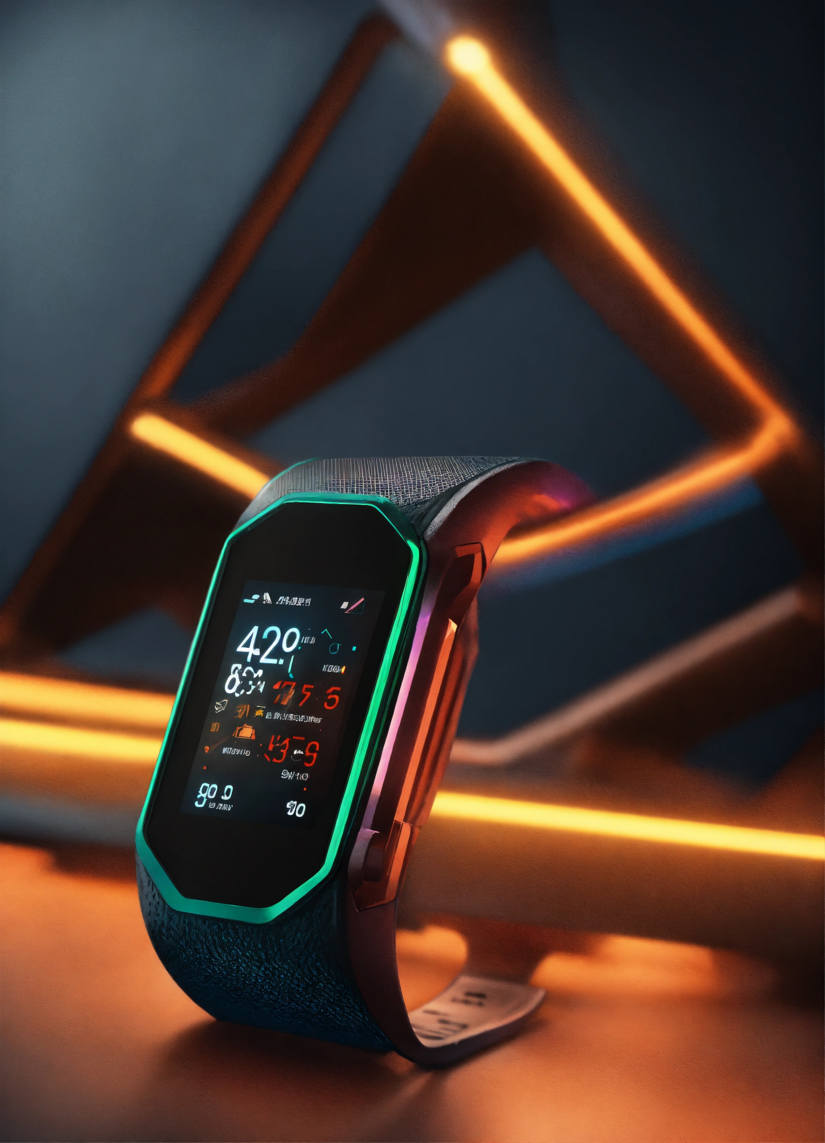 Lexica - Industrial design rendering of a flat triangle shaped wearable ...