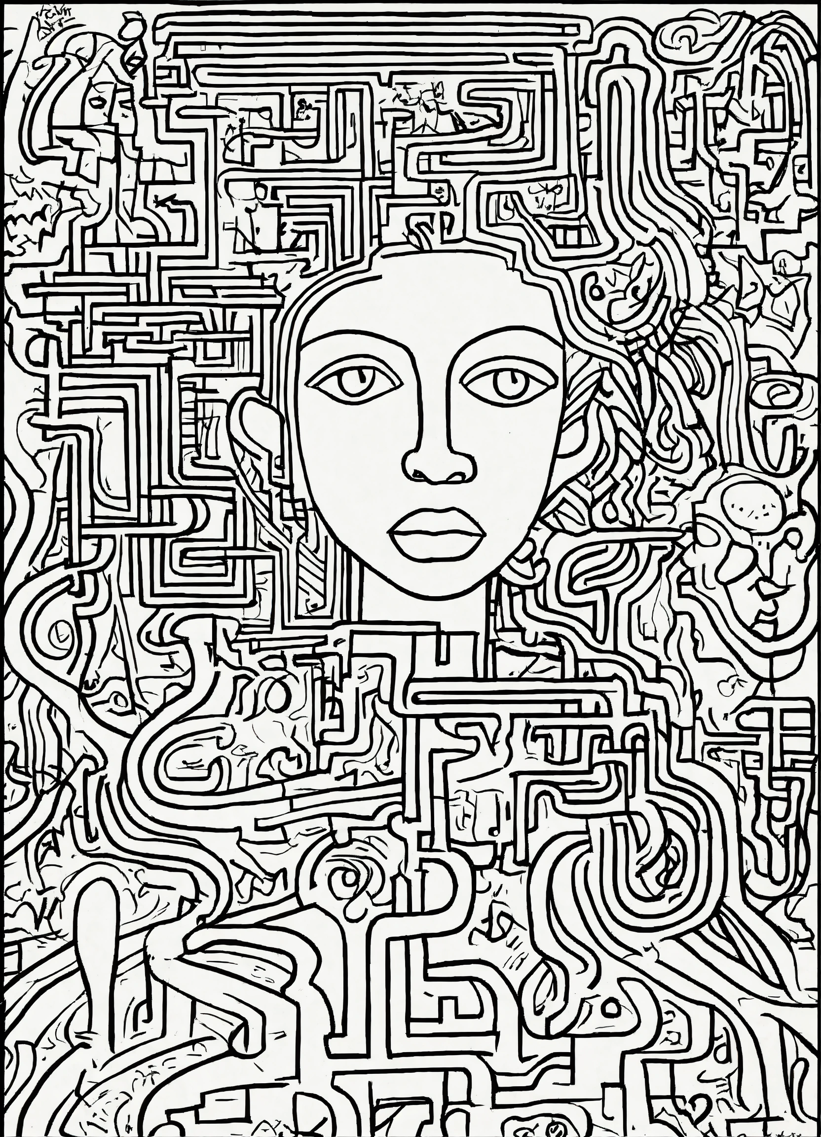 Lexica - Continuous line drawing inspired by keith haring, Kathleen ...