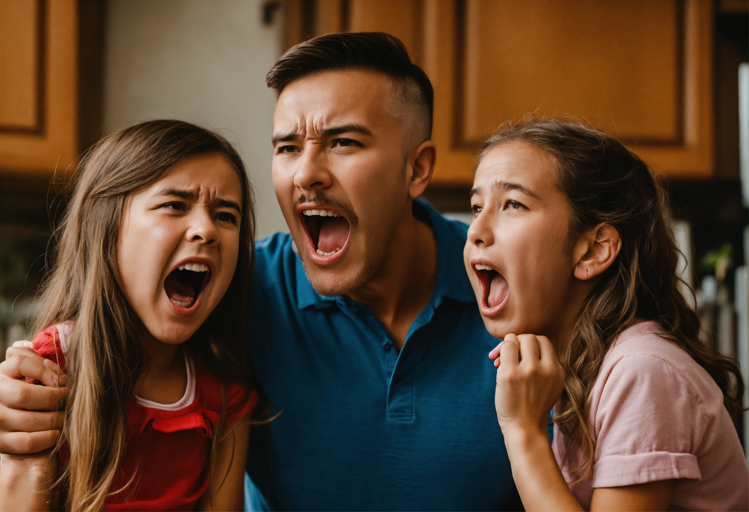 Lexica - Dad shouting at two daughters