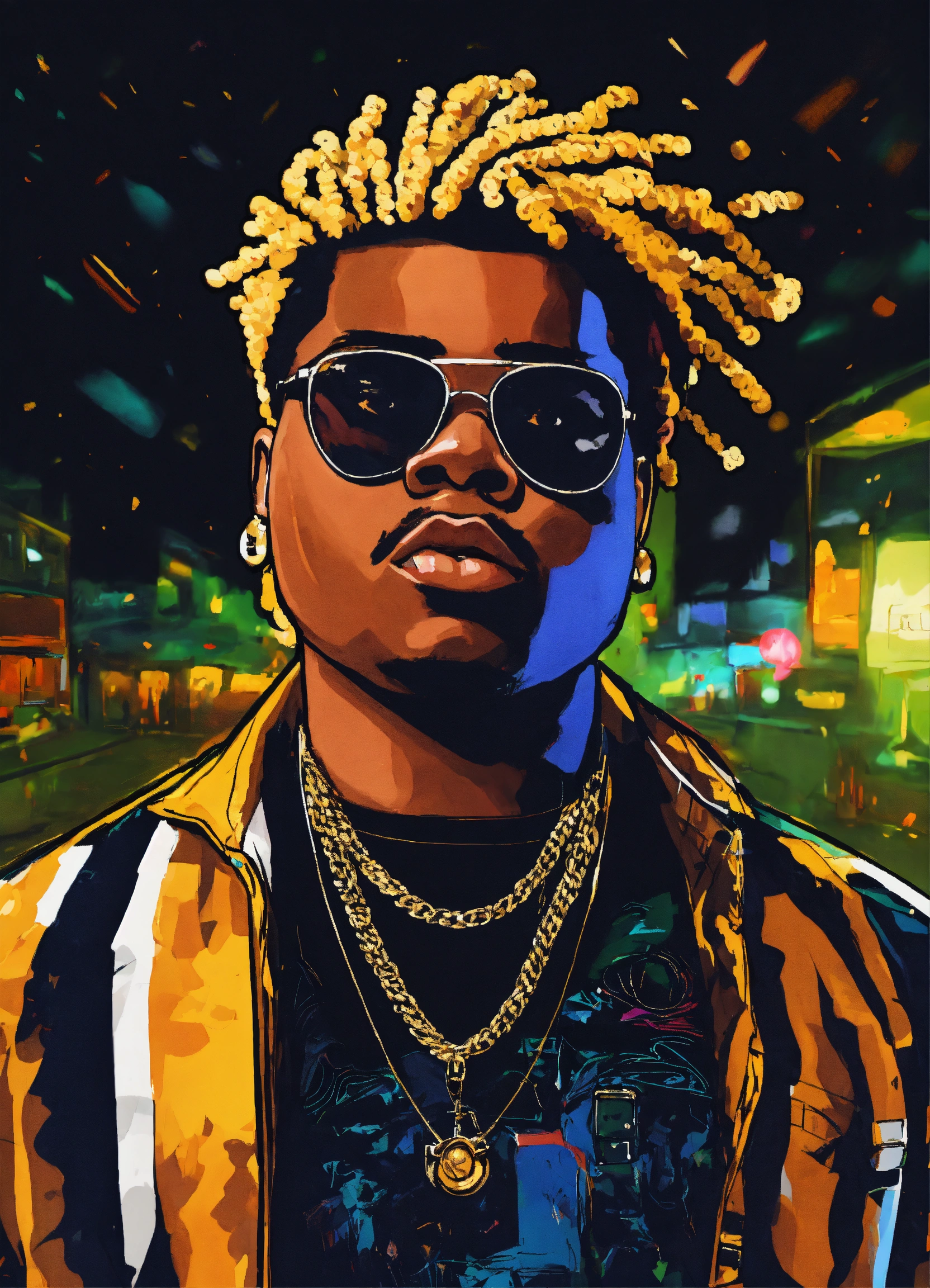 Lexica - Gunna in cartoon on Black background