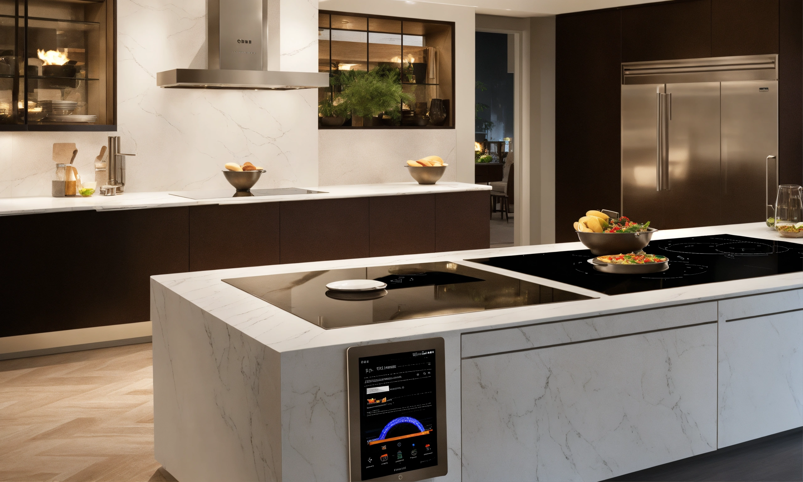 Lexica - Visualize a kitchen island, prominently featuring a 7-inch ...