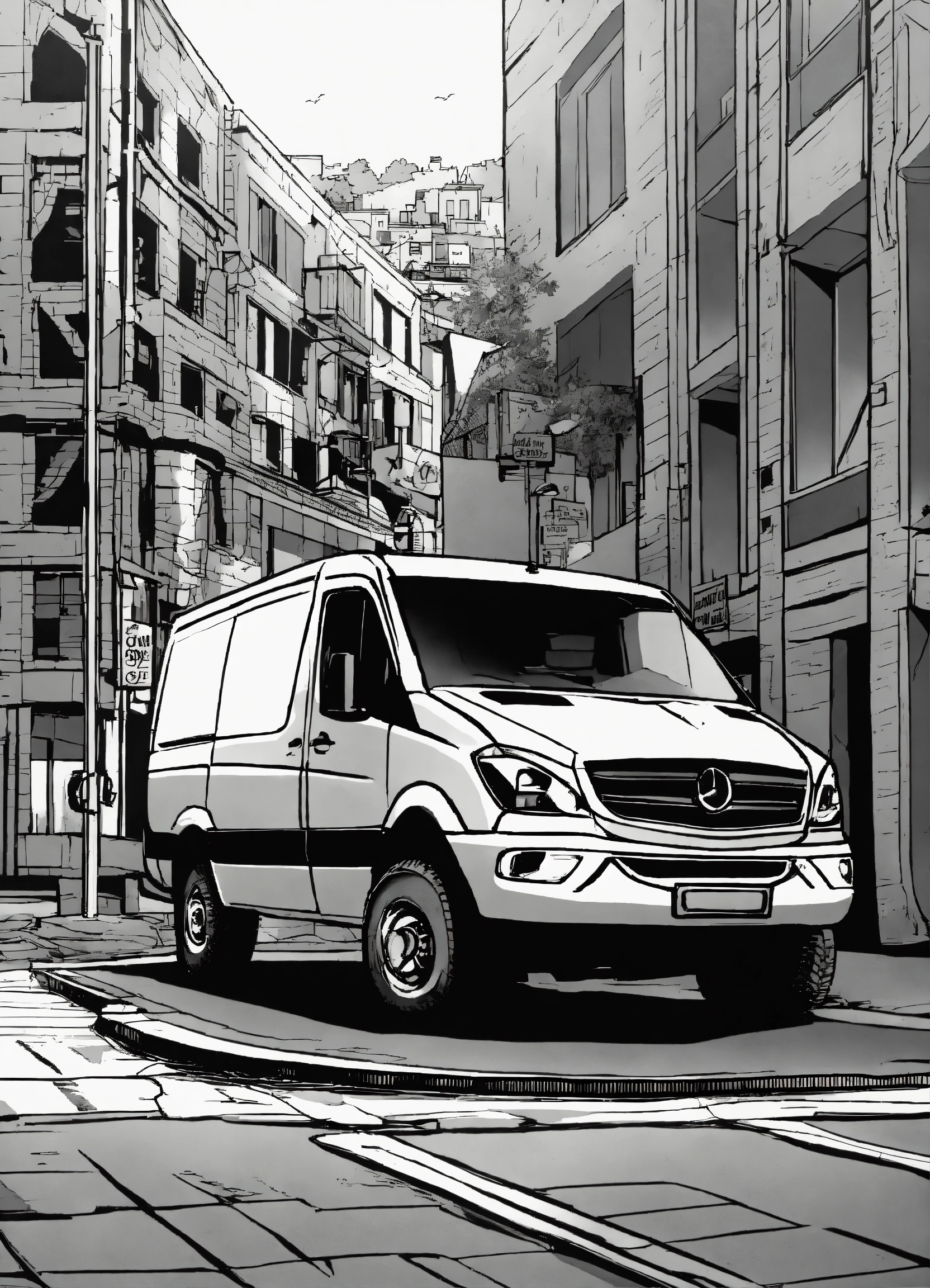 Lexica - The sprinter stand in front of with the open Manhole cover on ...