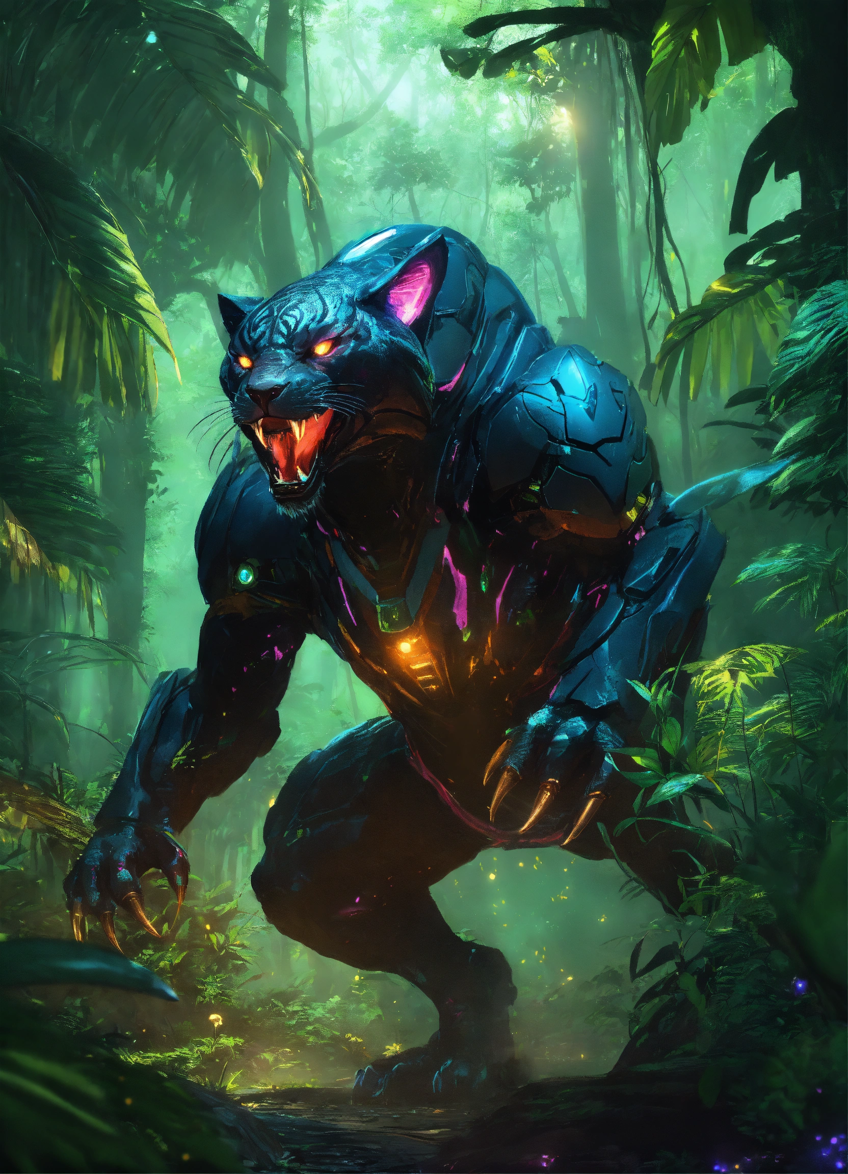 Lexica - Massive alien panther-like creature, charging through the ...