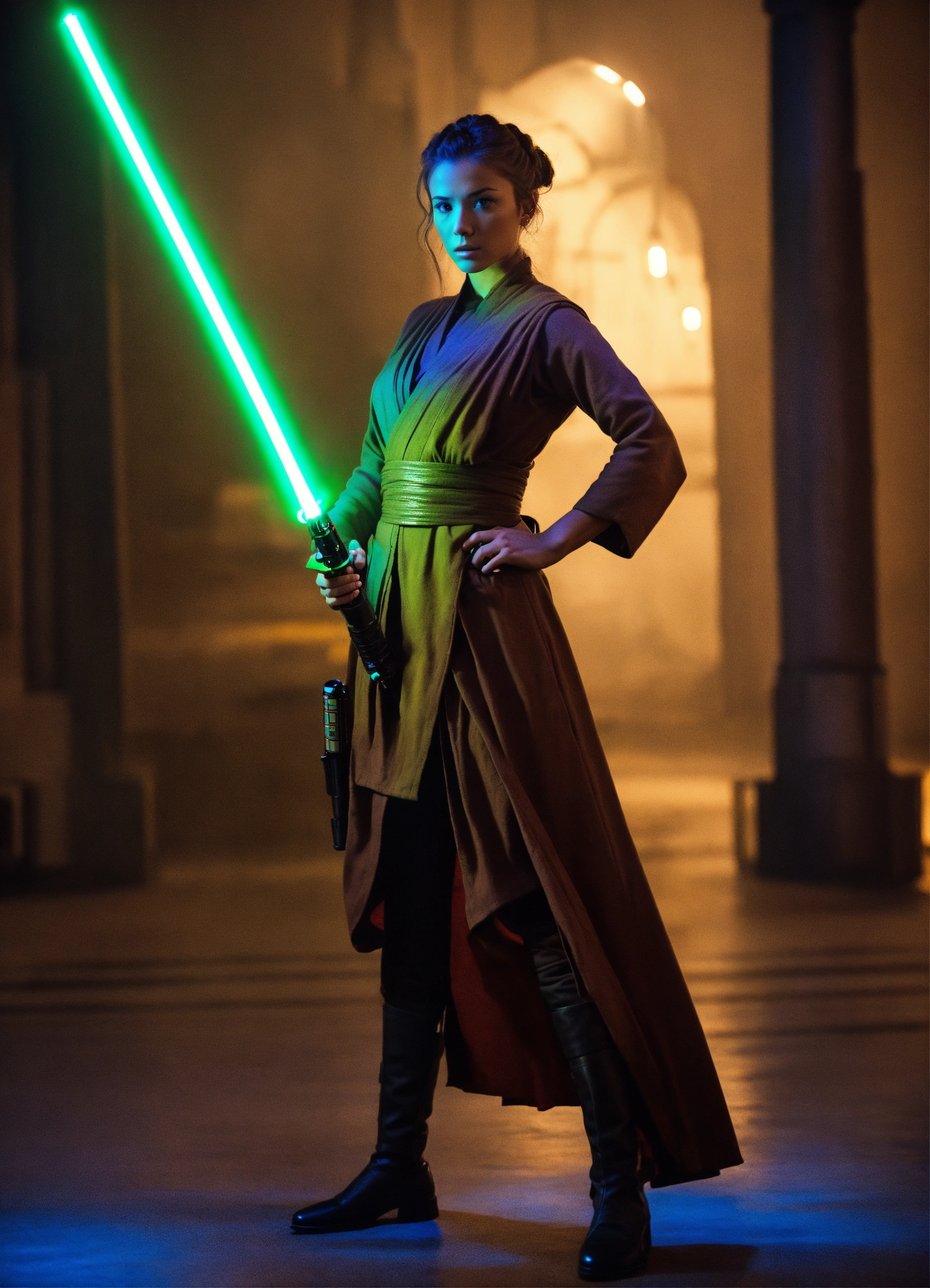 Lexica - Female Jedi warrior with lightsaber