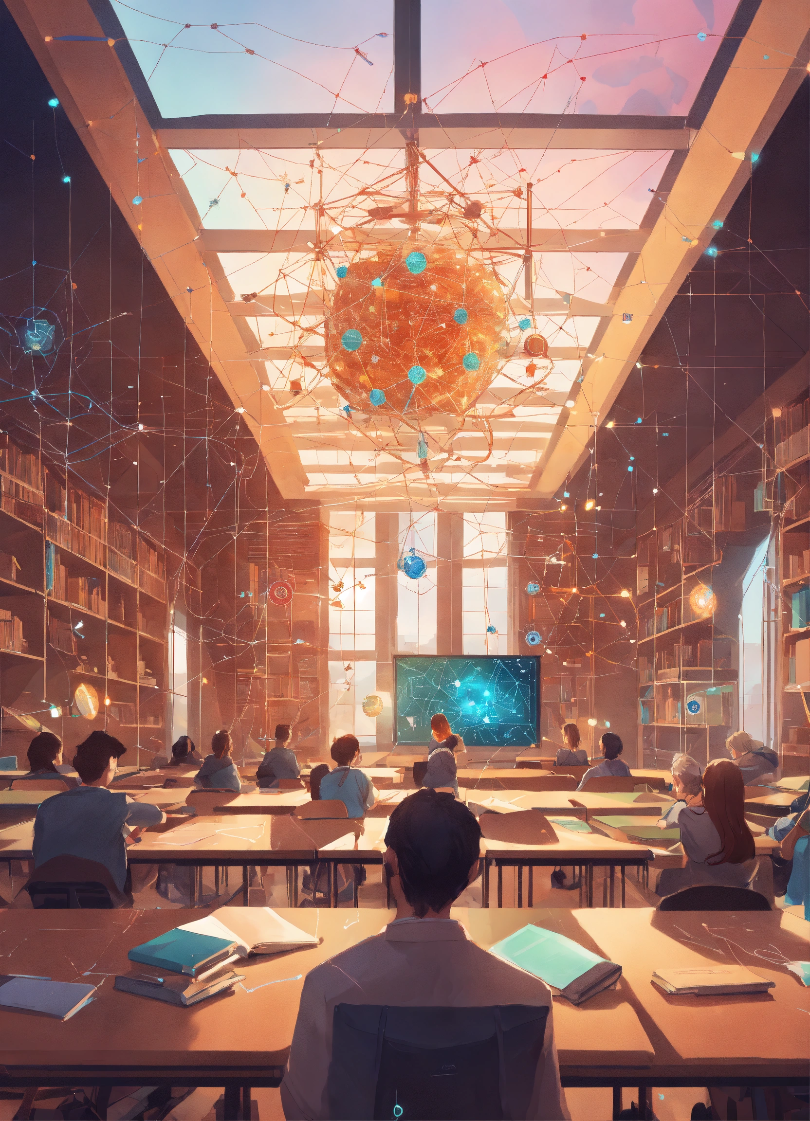 Lexica - Trending on artstation, digital art, A classroom setting with ...