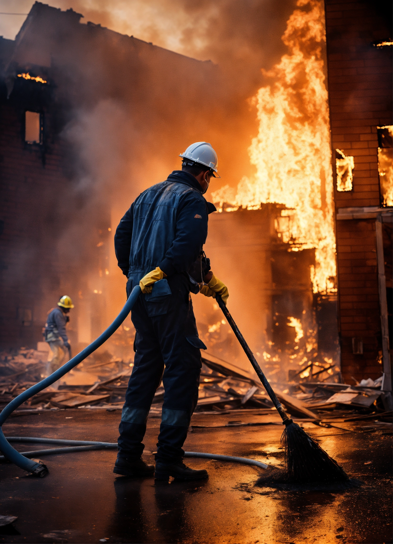 Lexica - Please create a realistic image of a man cleaning a building ...