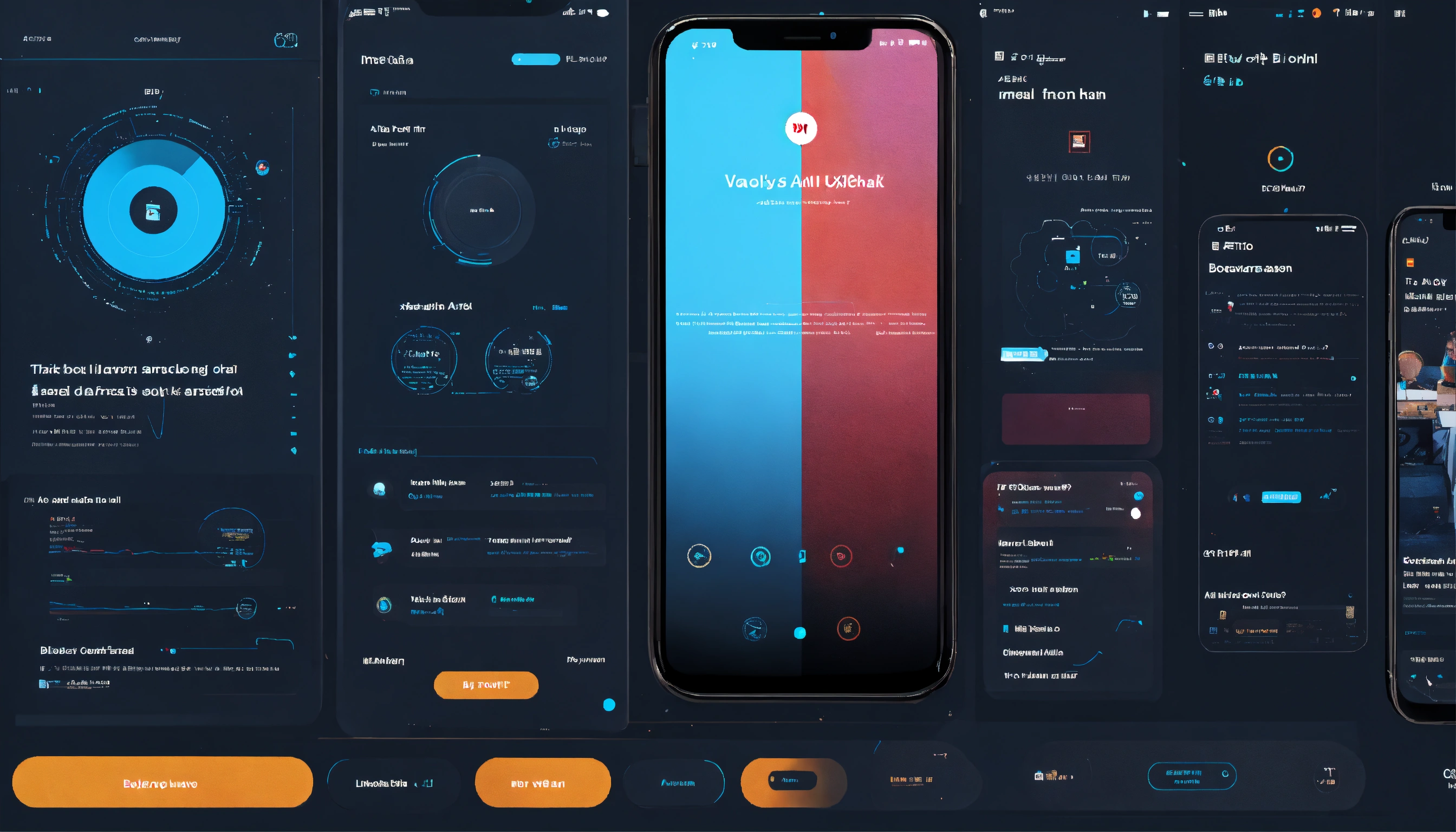 Lexica - Meta ai black blue ux/ui