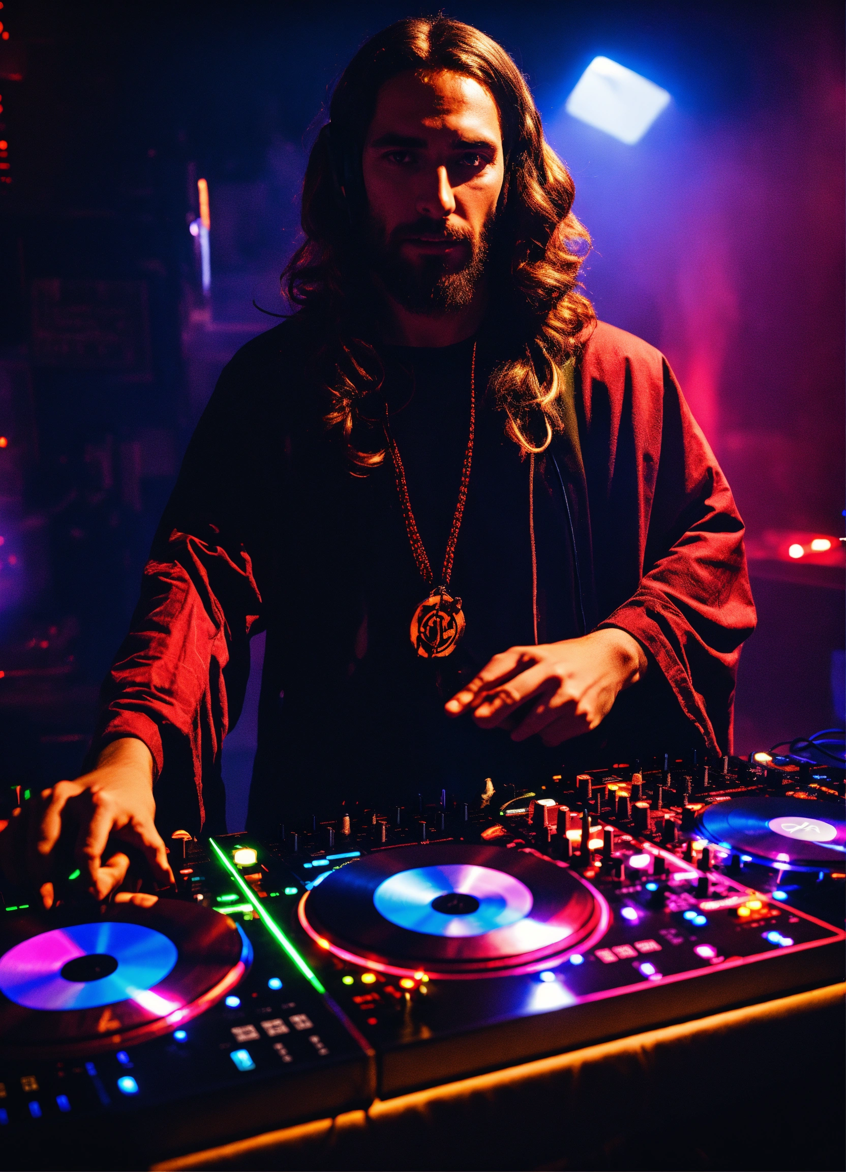 Lexica - Jesus christ celebrating Halloween in a club dj serato ddj1000 ...