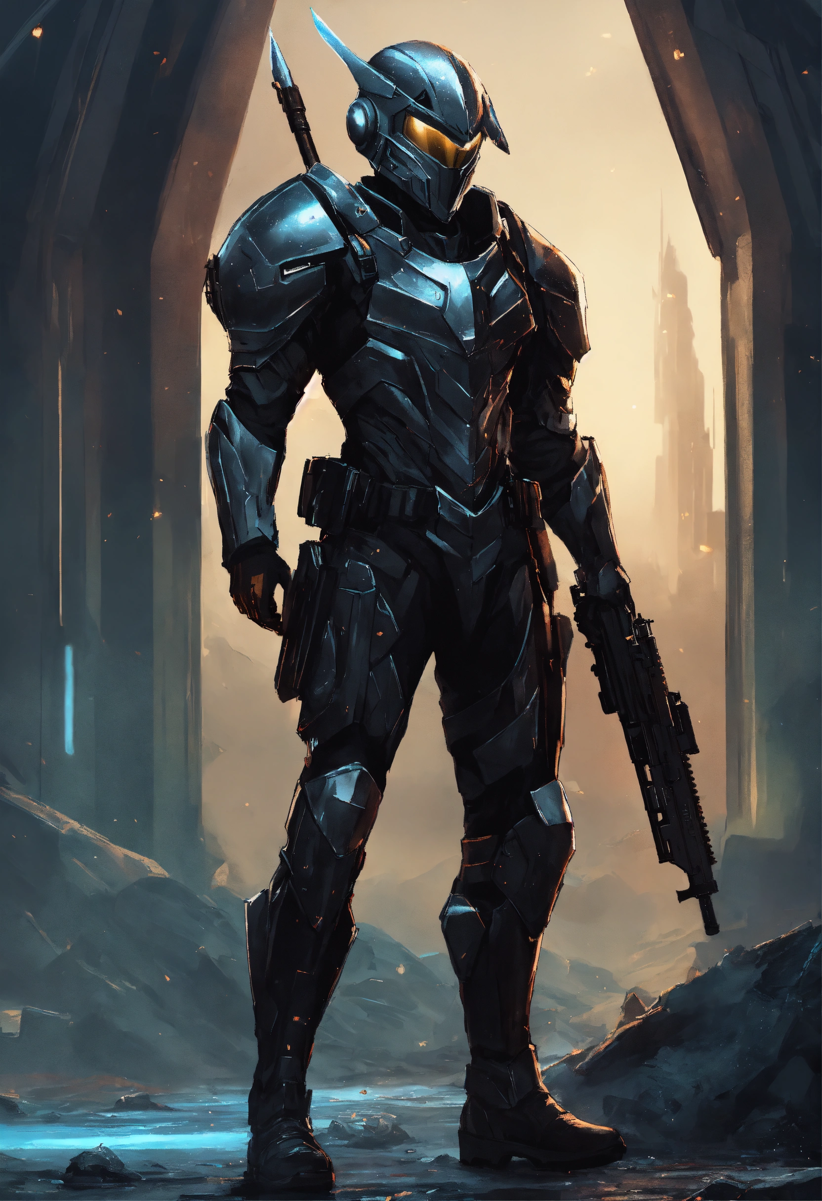 Lexica - Epic drawing of a full body of an elf sci fi soldier wearing ...