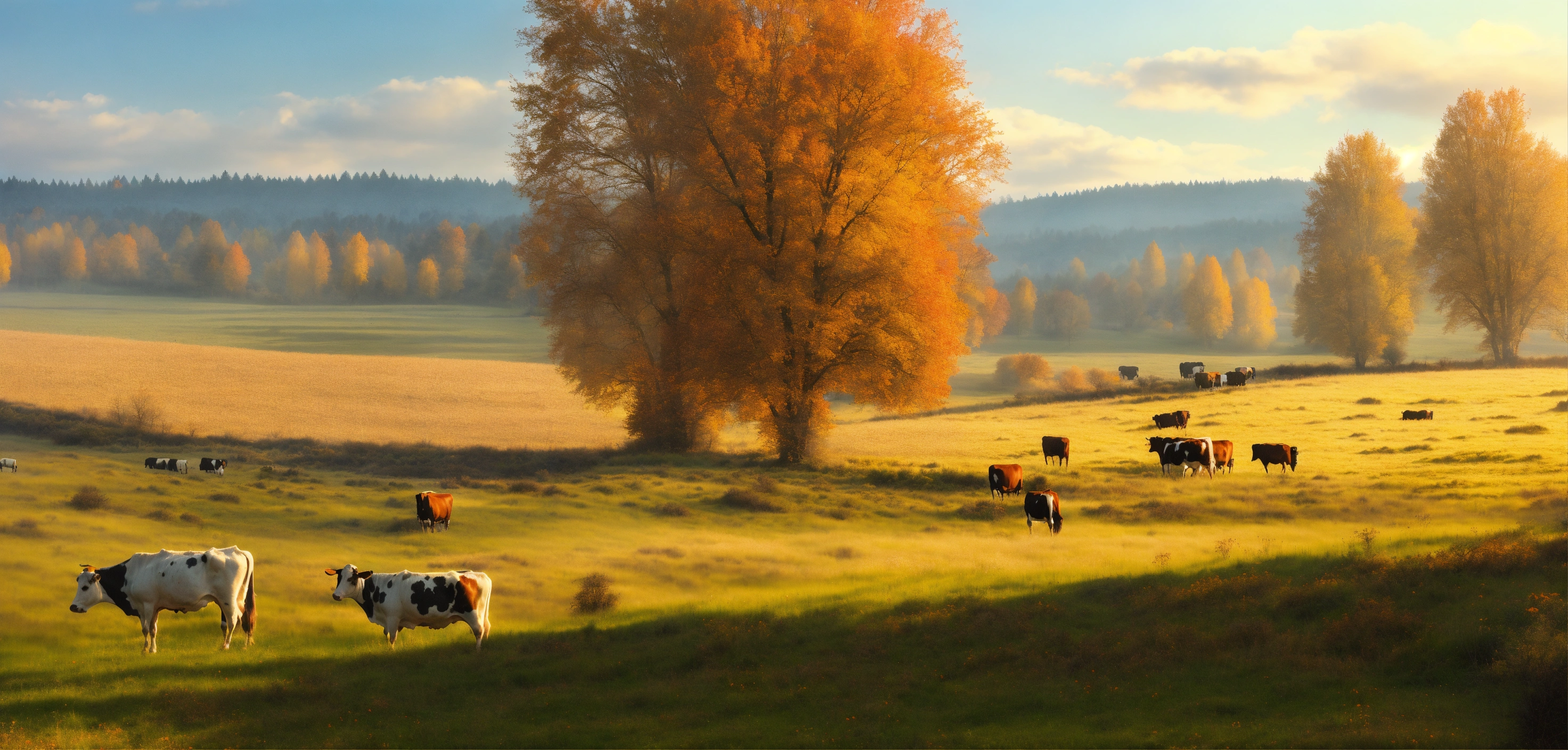 Lexica - A serene fall meadow landscape in the daytime. high-definition ...