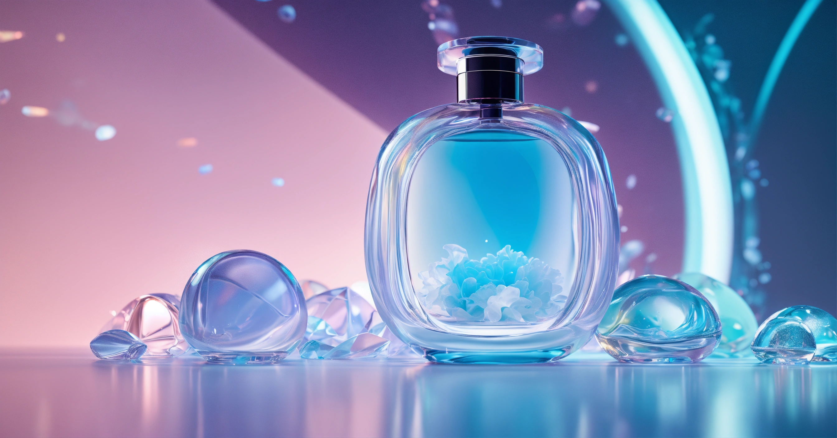 Lexica - Futuristic fragrance, products scene in the style of multiple ...