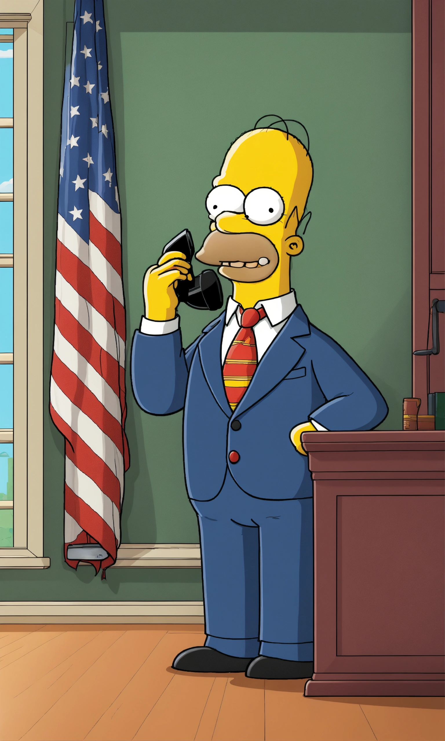 Lexica - The lawyer from the cartoon Simpson laughs and talks on the ...