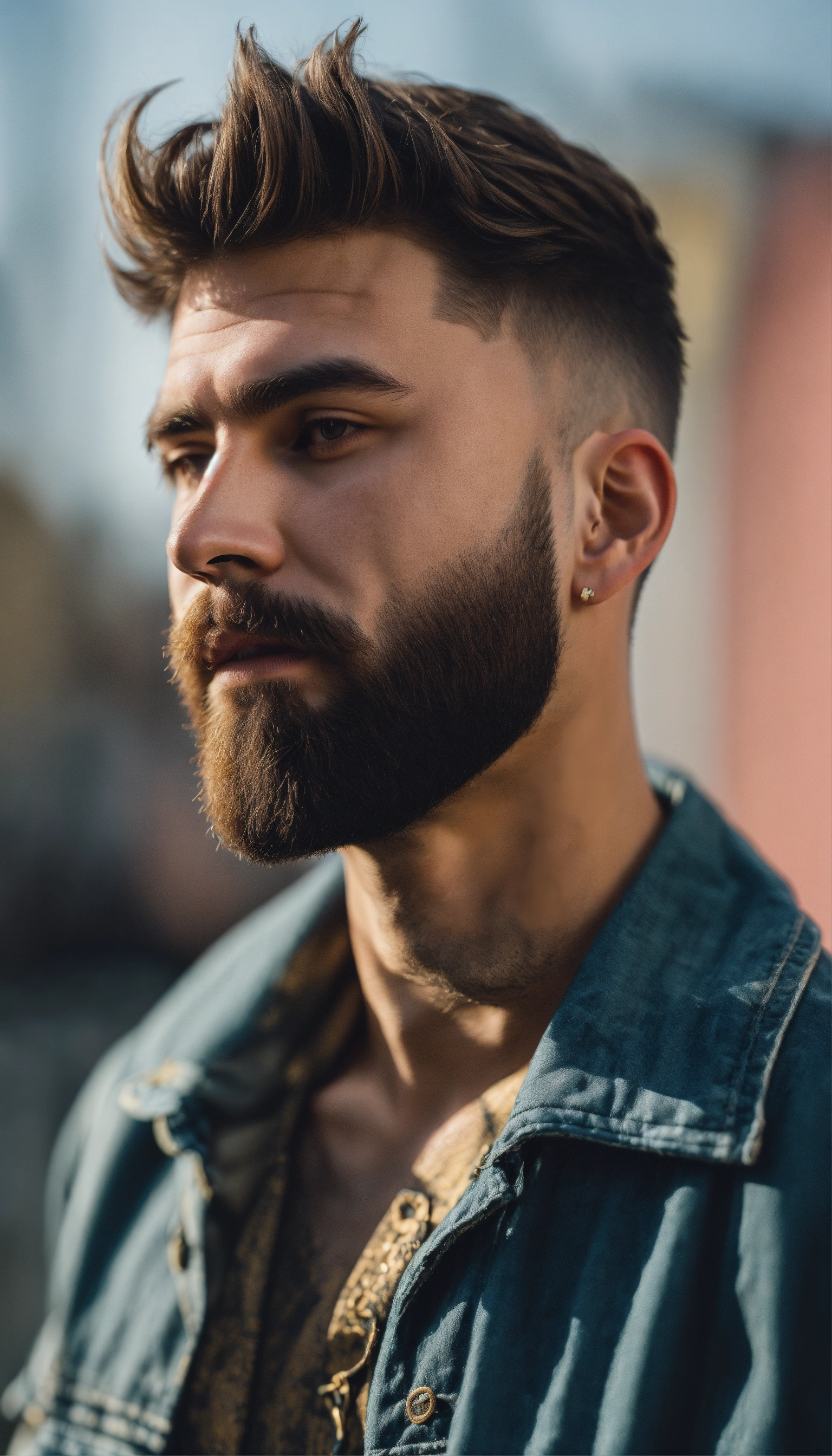 Lexica - Man with a zero fade haircut and a stubble beard, faded beard ...