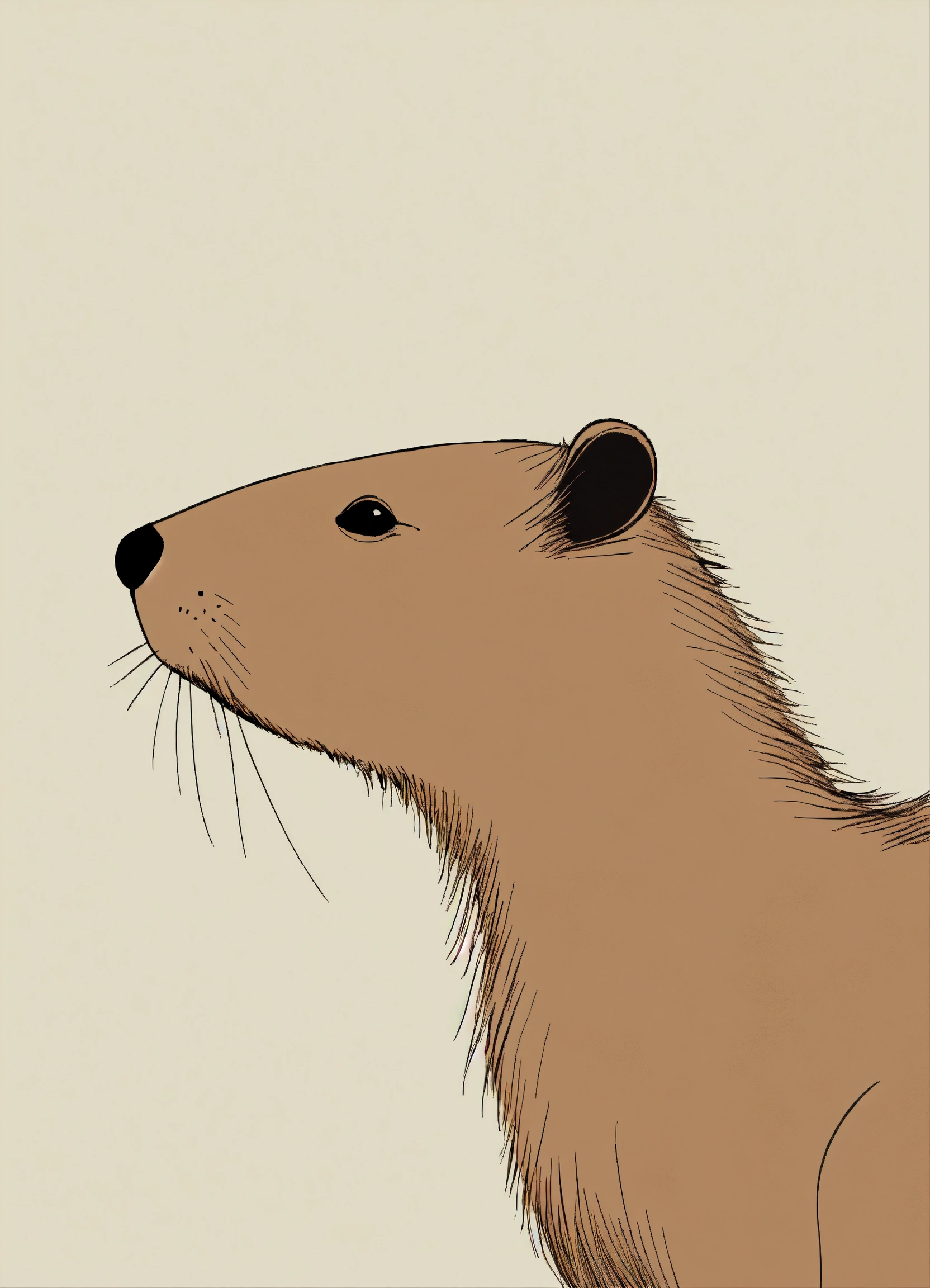 Lexica - A (((cute))) minimalistic simple capybara side profile, in the ...