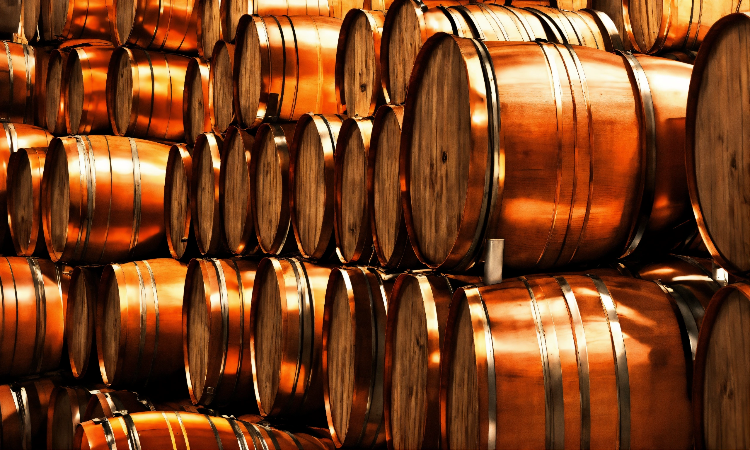 Lexica - Luxurious 1000 wood copper barrels surreal abstract drawings