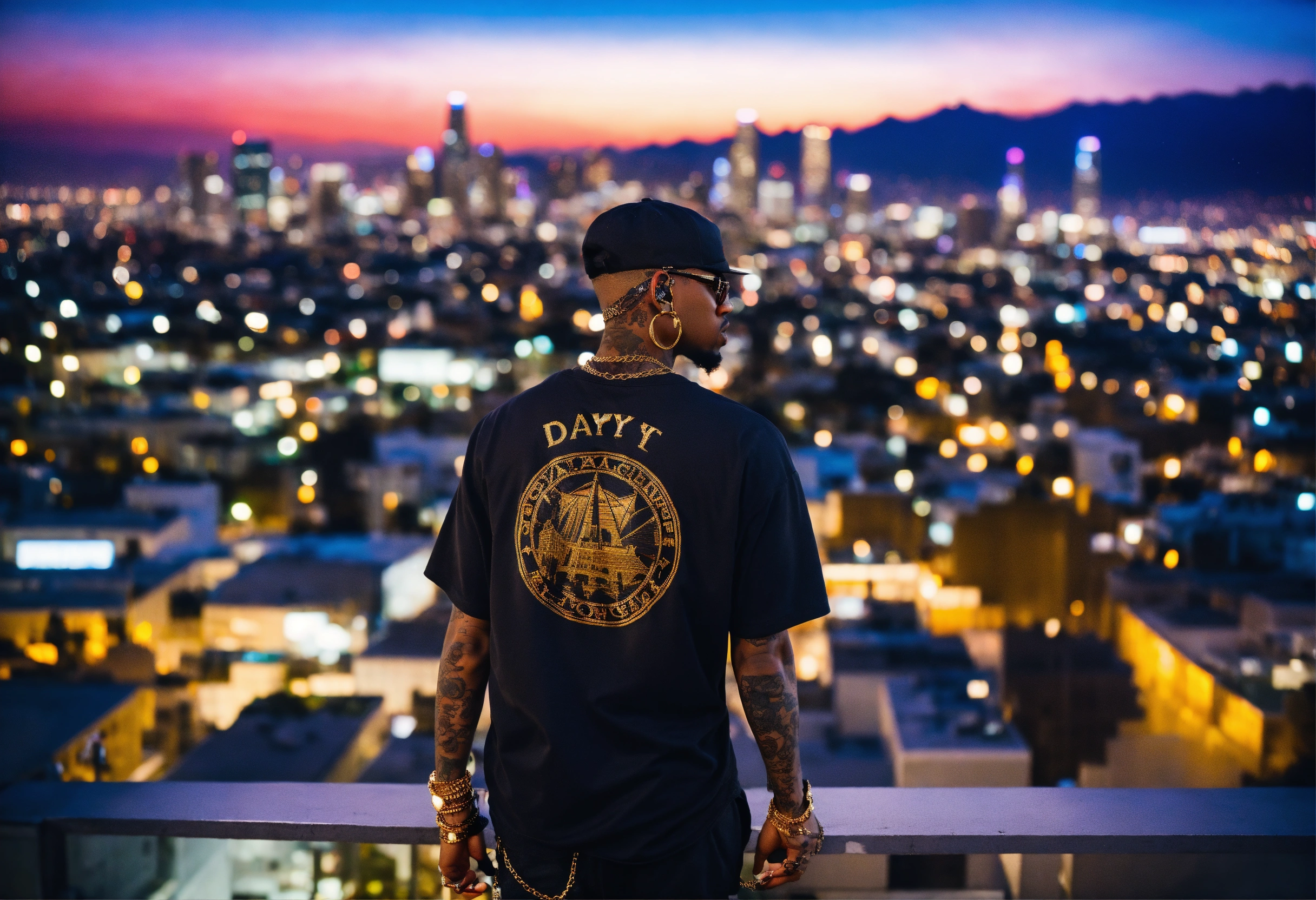 Lexica - Sky view rapper, "Daylyt" looking over the city of Los Angeles ...