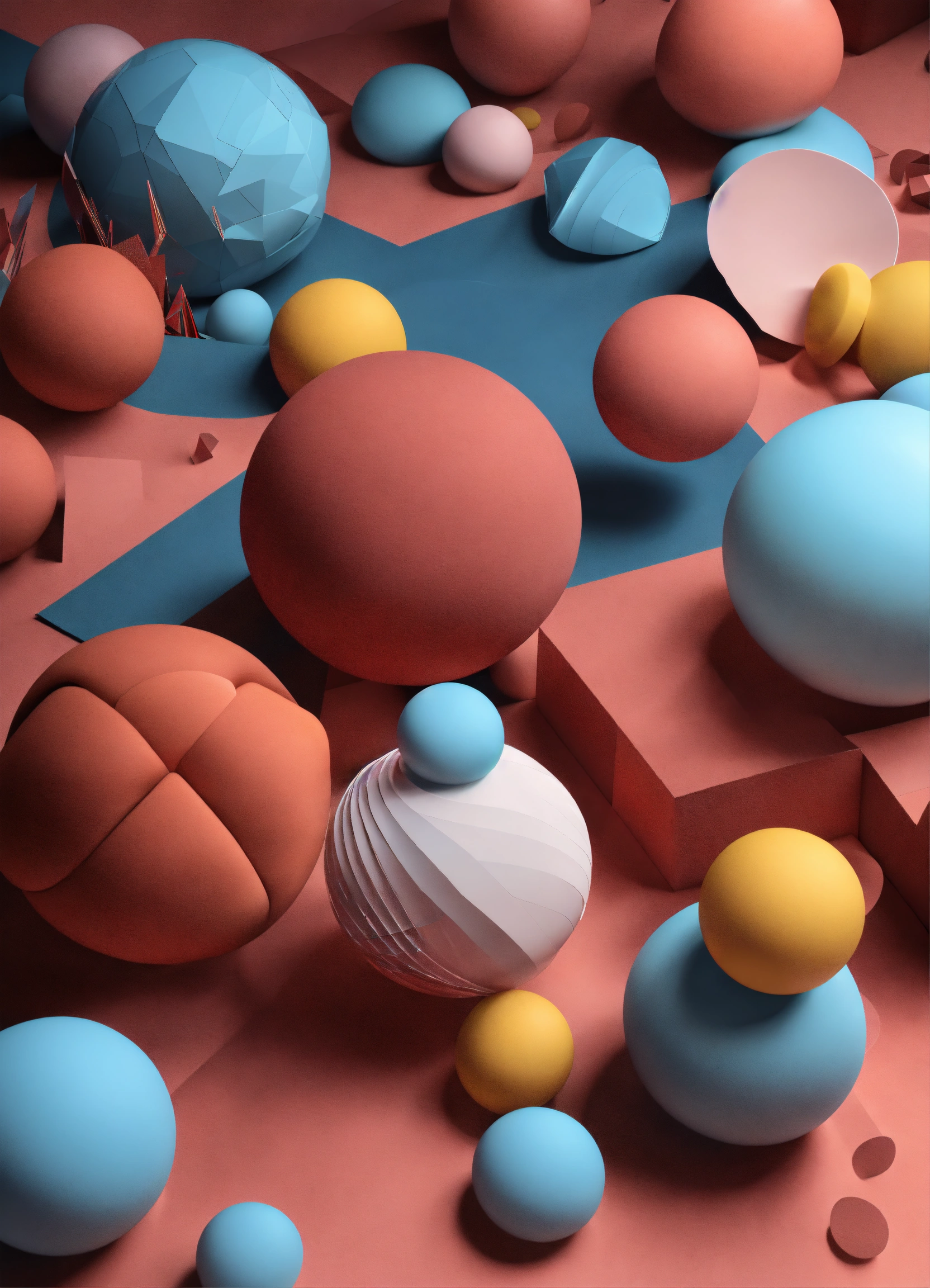 Lexica - 3D Render of abstract geometric forms, round and organic forms, fantasy, sharp focus ...