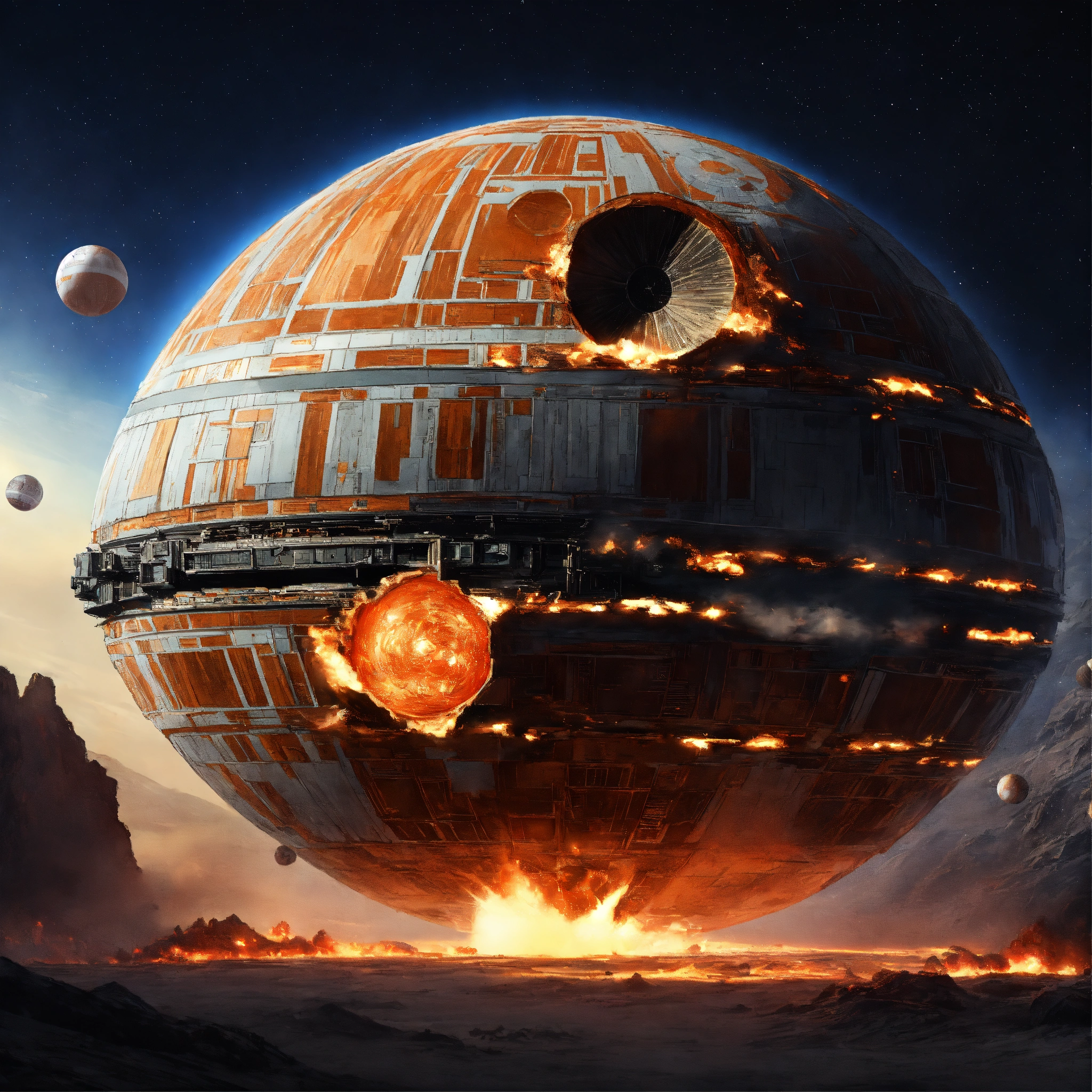 Lexica - Star Wars death star destroying Jupiter, 8k