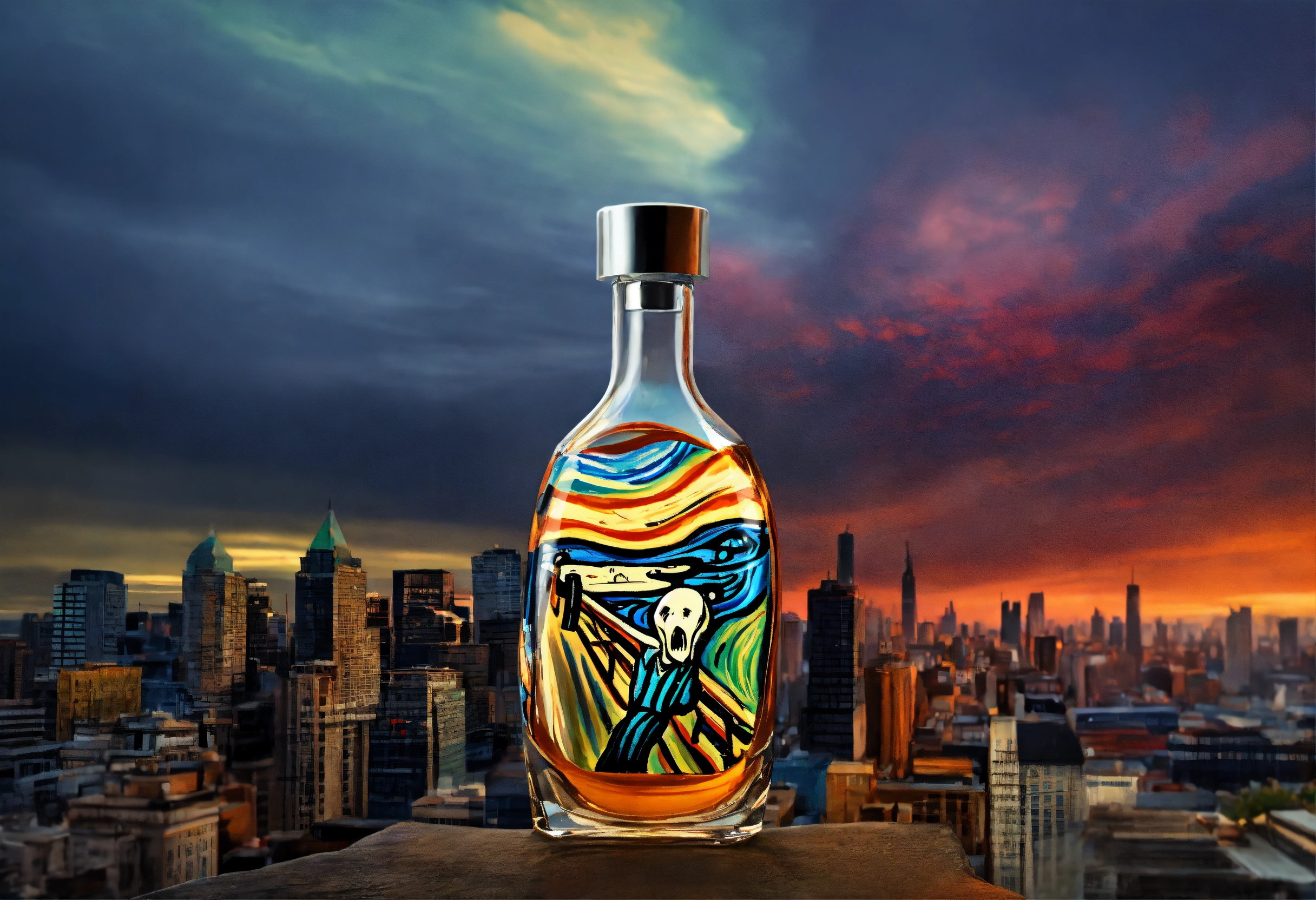 Lexica - Hand-made modeling, view on real fragrance bottle, "The Scream ...