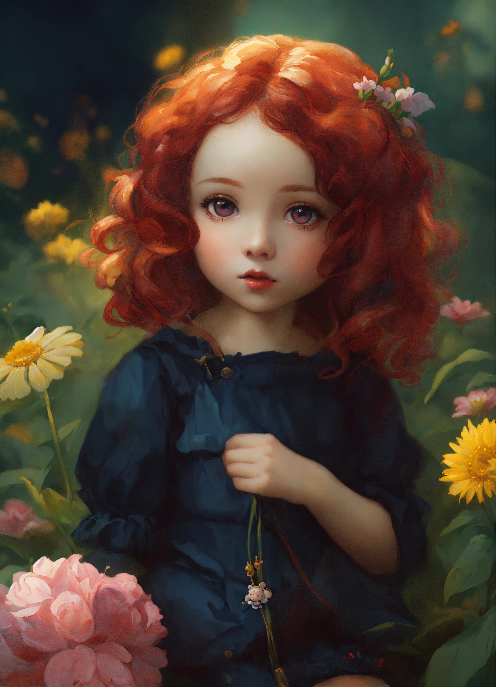 Lexica - Portrait of a cute gothic chibi girl kewpie summer clothes ...