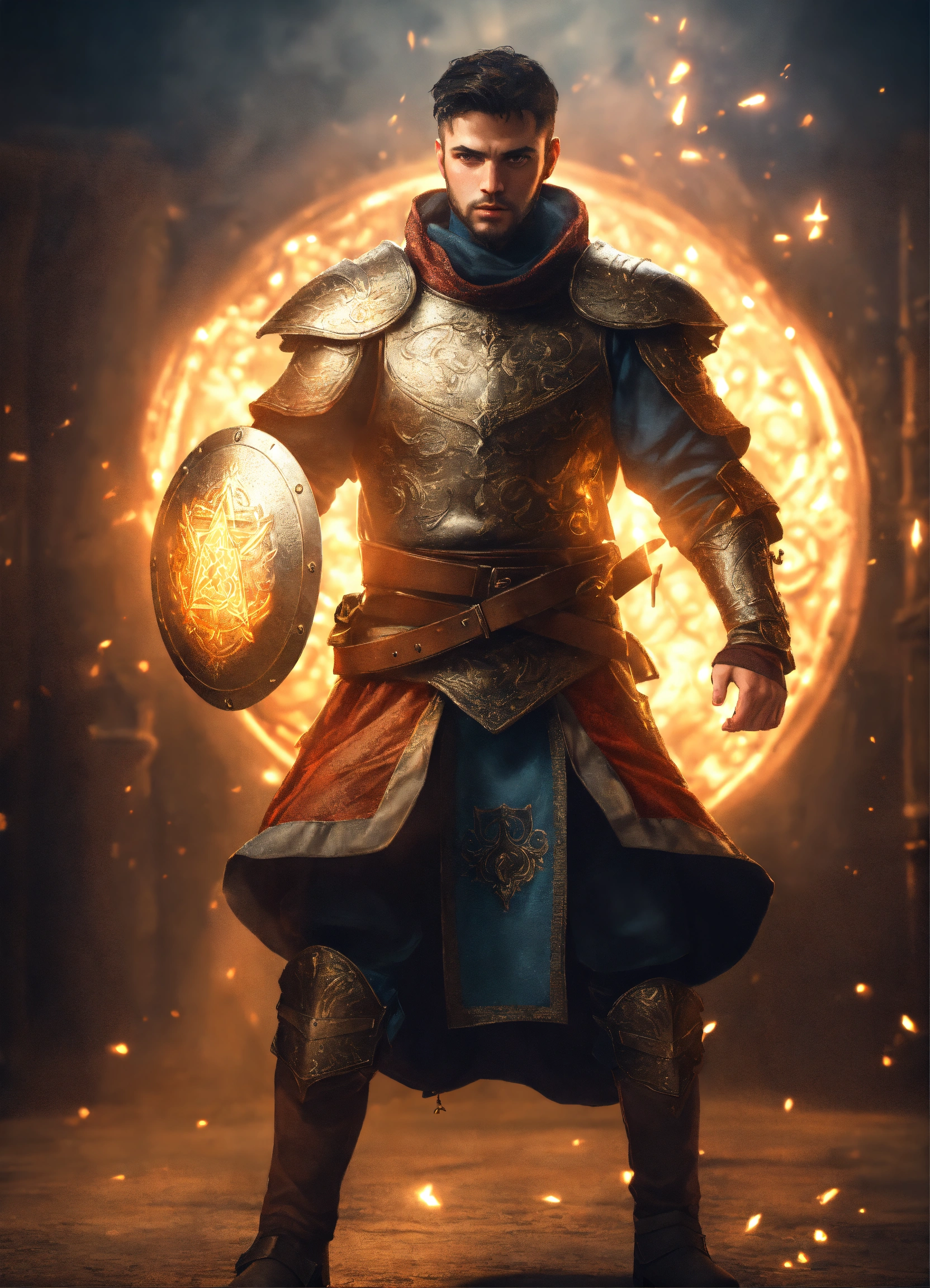 Lexica - A realistic full body portrait of a medival male fist fighter ...