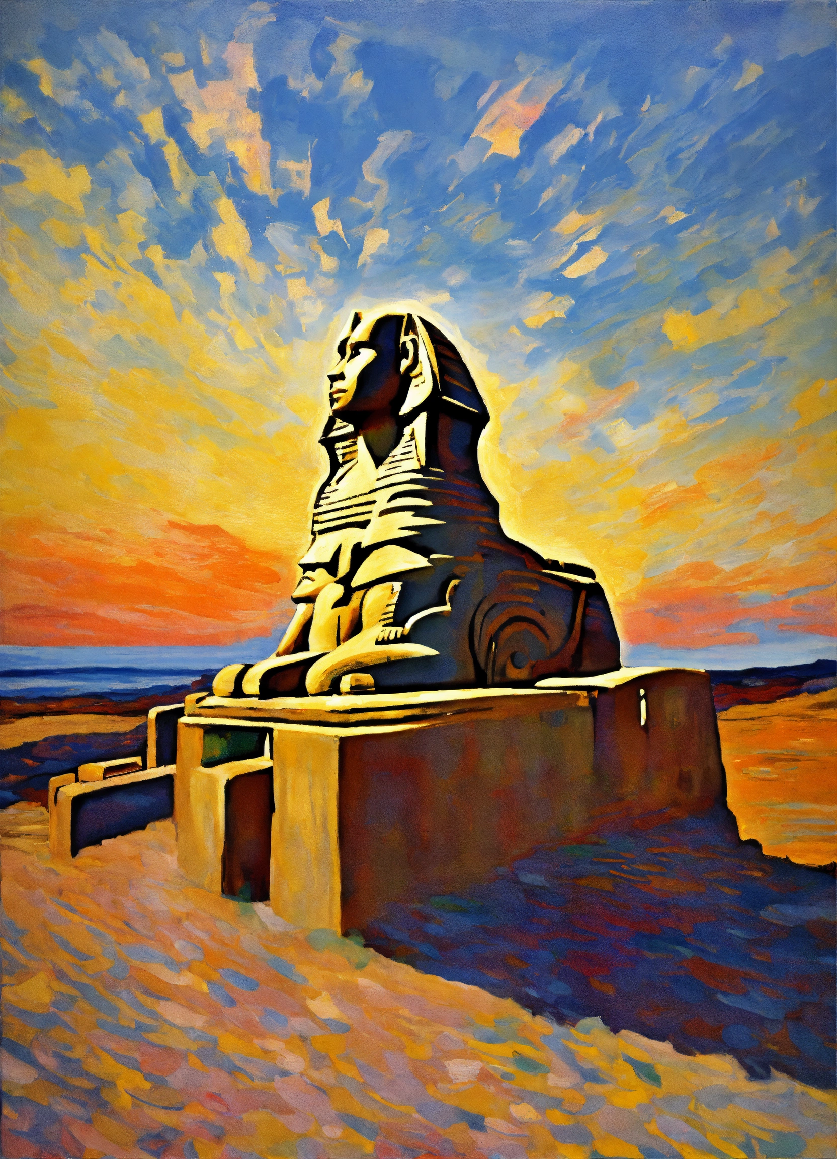 Lexica - Abstract Claude Monet painting Sphinx from Greek mythology
