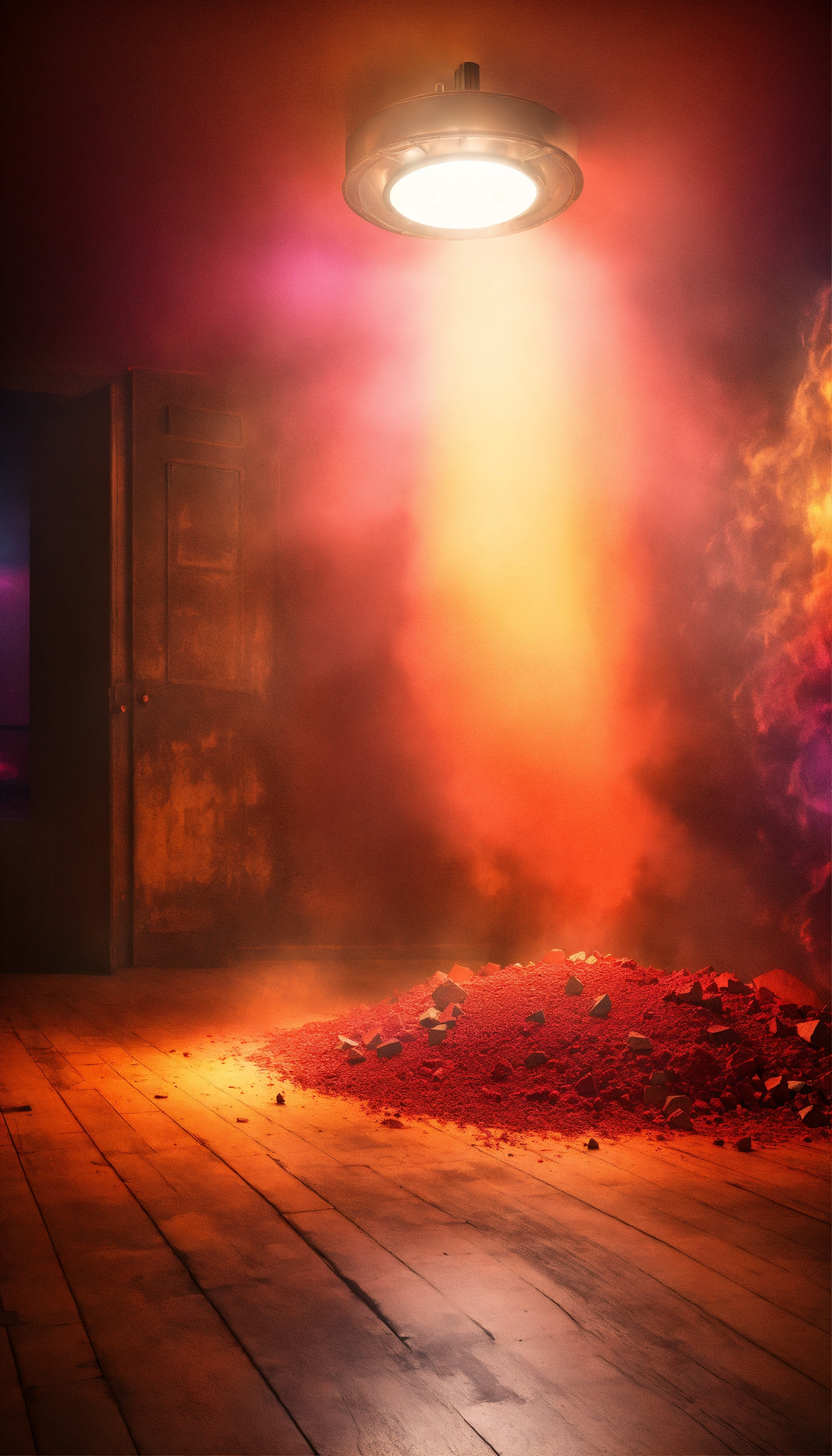 Lexica - 3d grunge room interior with spotlight and smoky atmosphere ...