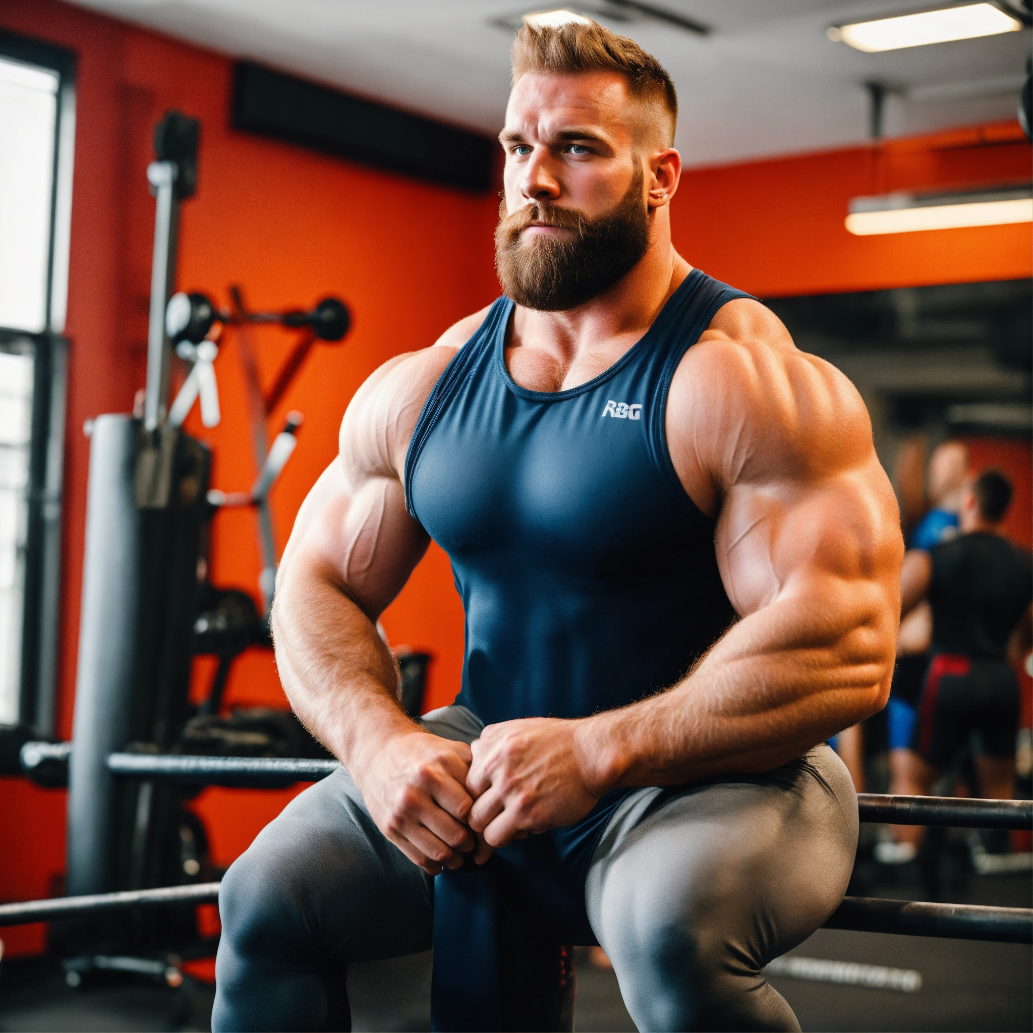 Lexica - 30-year-old hairy German man with big muscles, big bodybuilder ...