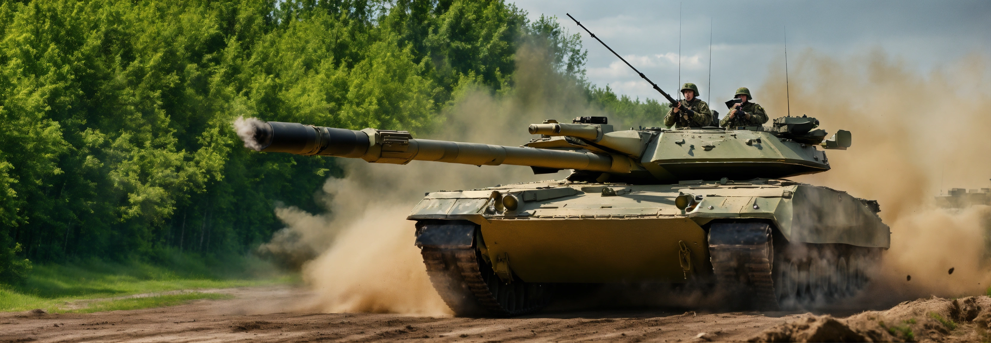 Lexica - Ukrainian soldiers win on an Abrams tank. Ukrainian camouflage.