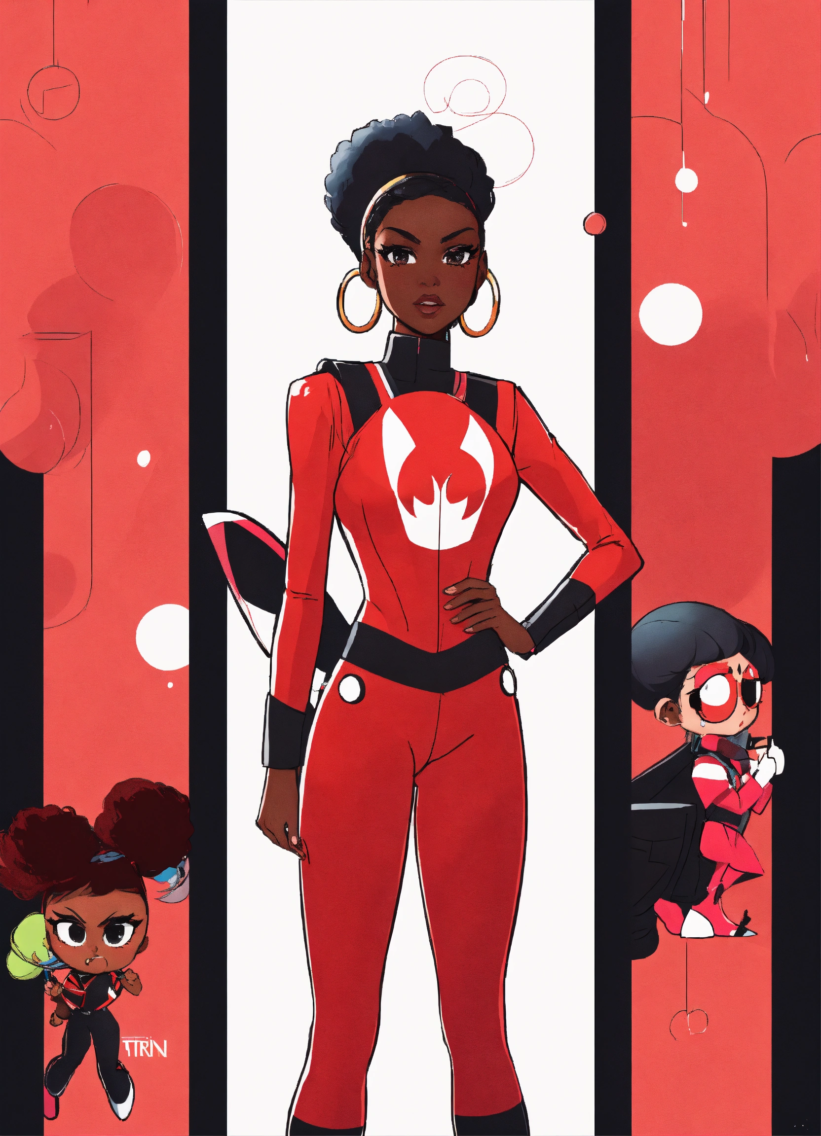 Lexica - Create a playful power puff girl inspired 4 black female ...