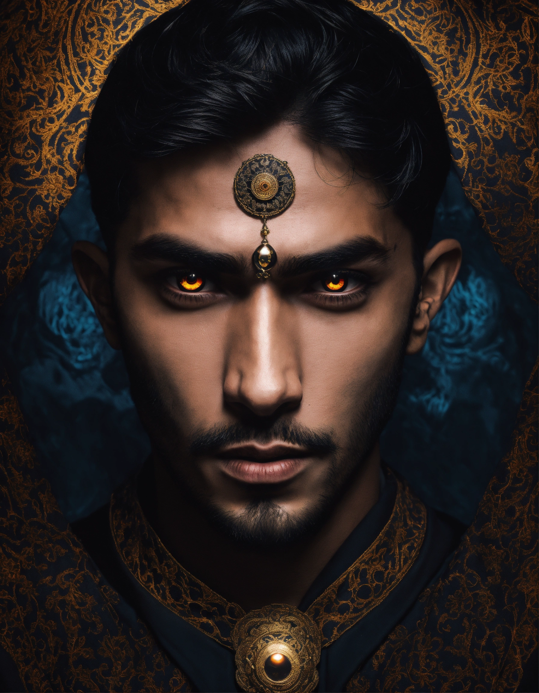 Lexica - Dark, mysterious and dramatic headshot of a young handsome ...