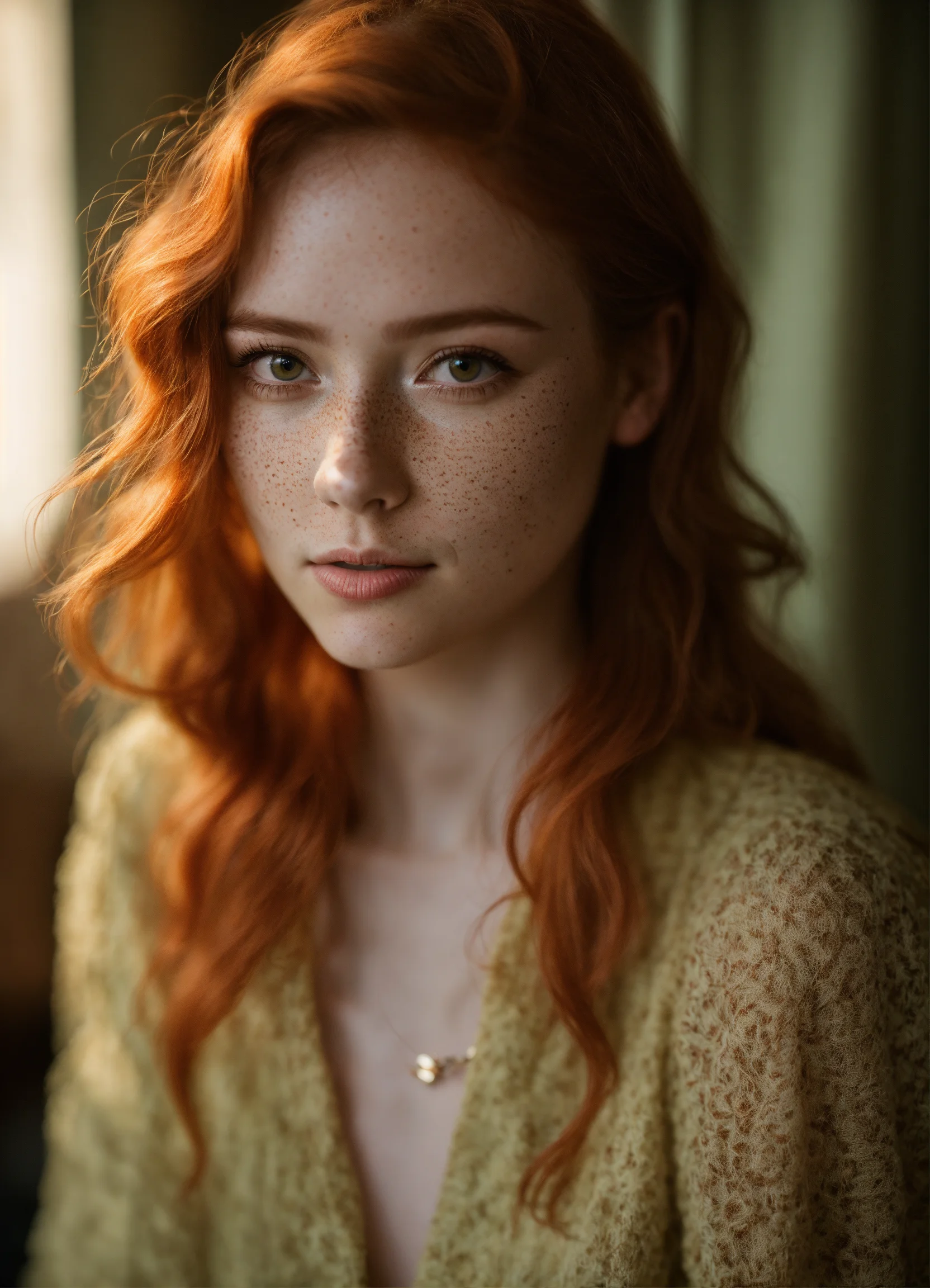 Lexica Redhead Portrait Shot On Leica Shadowplay Gorgeous Lighting Subtle Pastel Hues 8k
