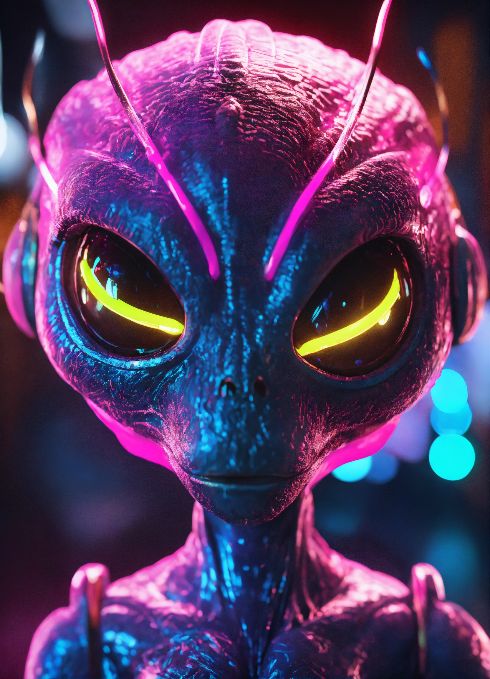 Lexica - Gelly cute alien monster, full-body, neon glow colors, highly ...