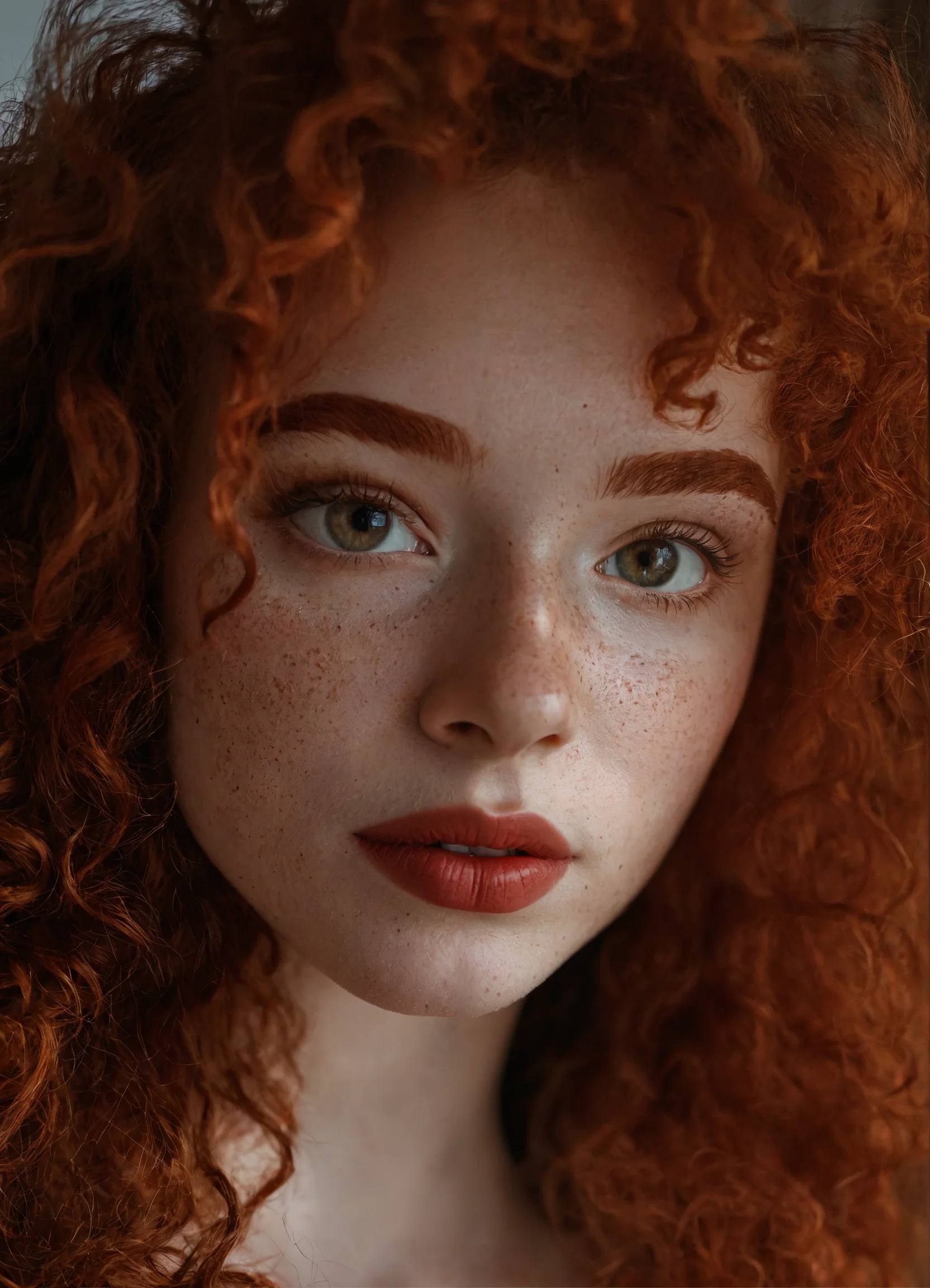 Lexica Detailed Red Haired Curly Girl With Clear Beautiful Skin
