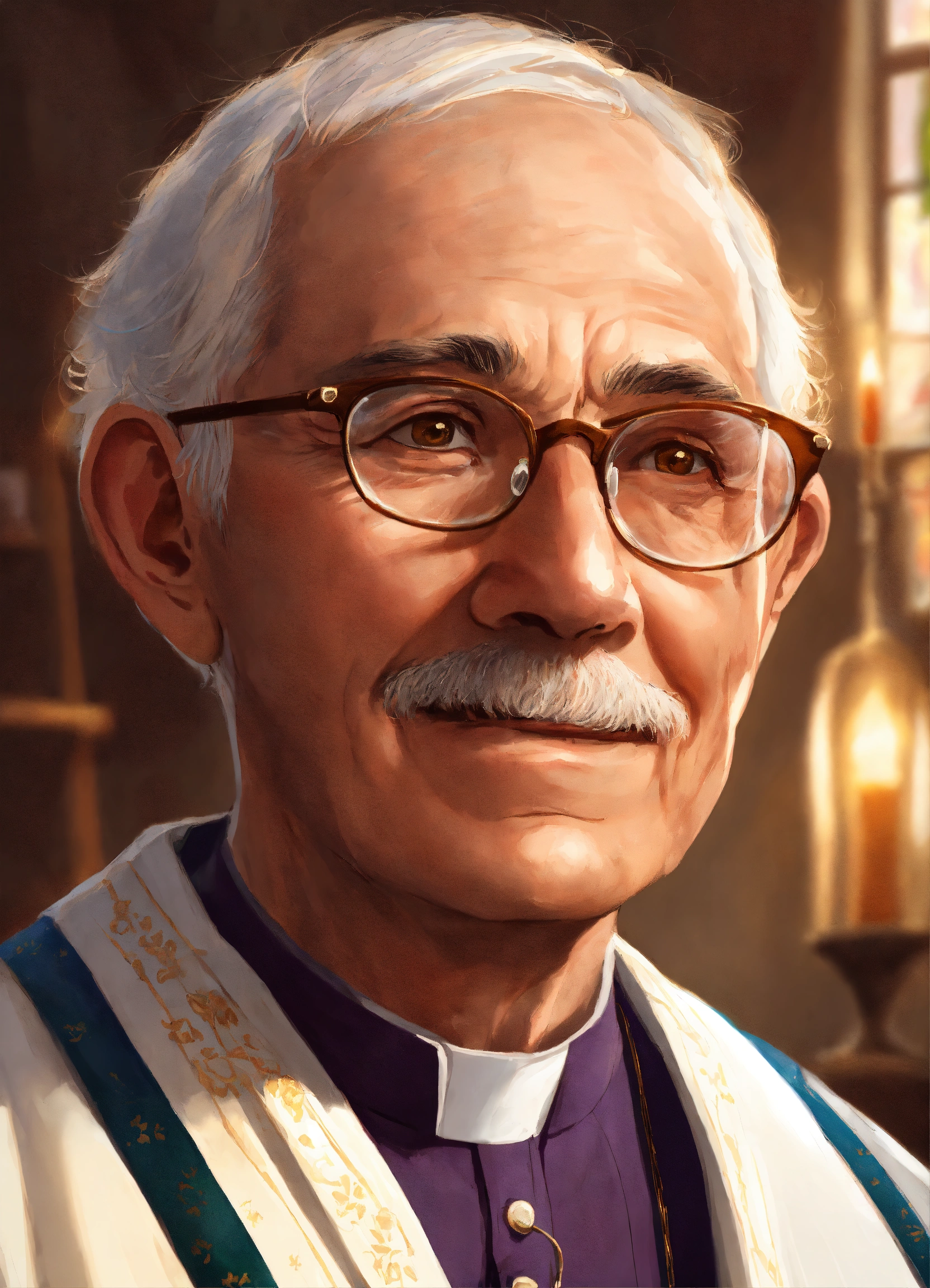Lexica - Create a character based on a portrait of Priest Pierre Faure ...