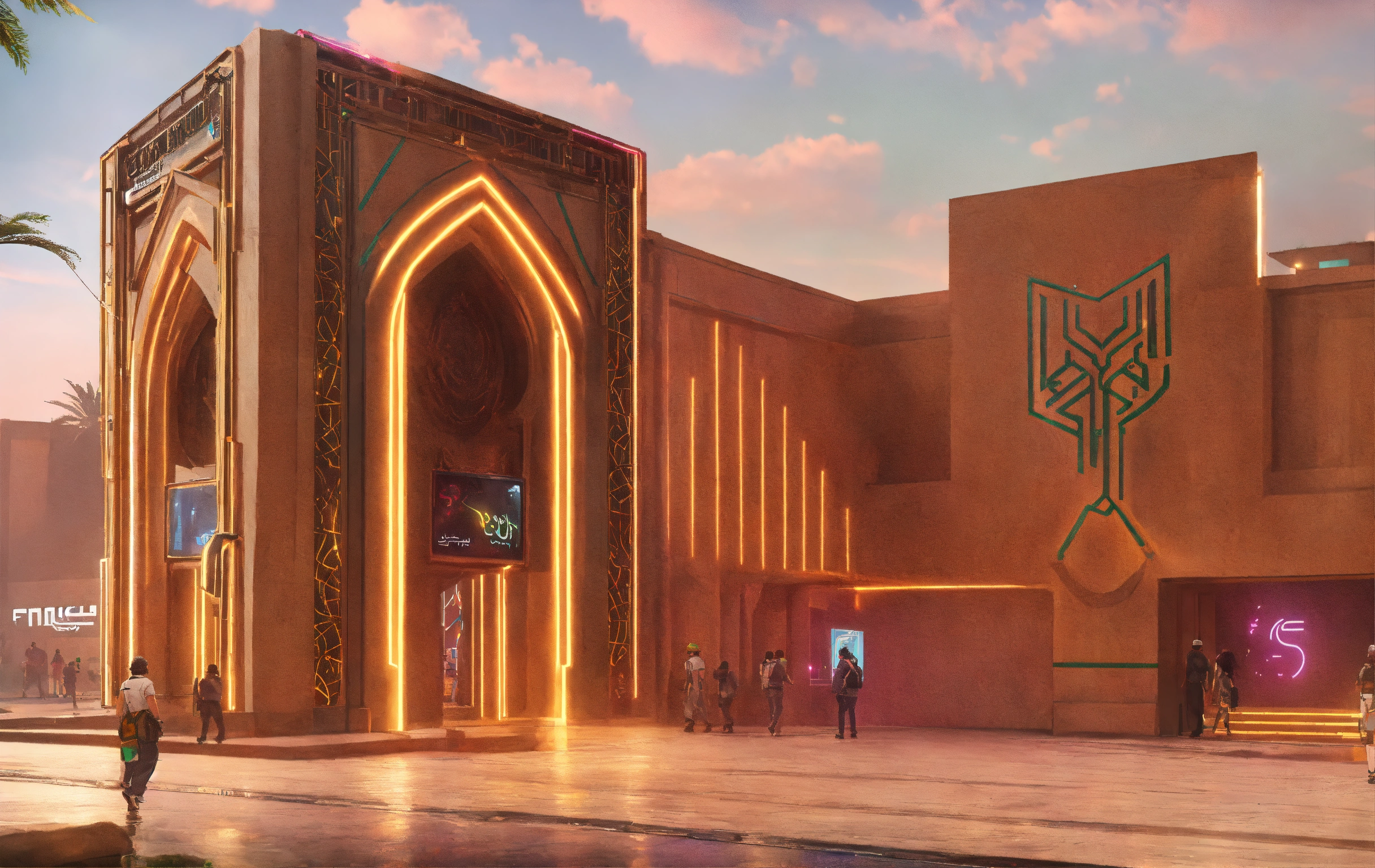 Lexica - Generate an image of the entrance of the esports venue ...