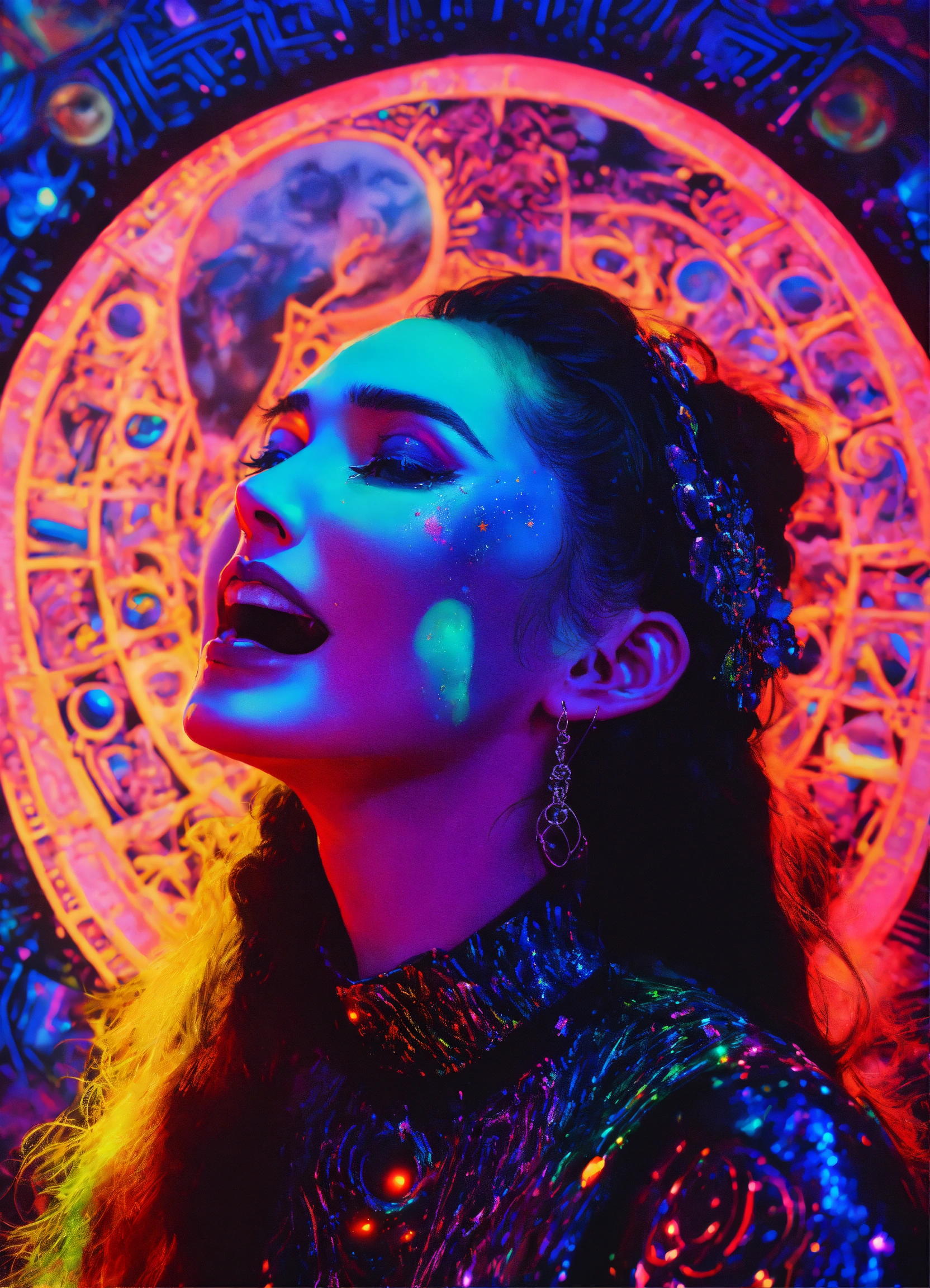 Lexica - Photorealistic 3D portrait of Gorgeous Goth Grimes screaming ...