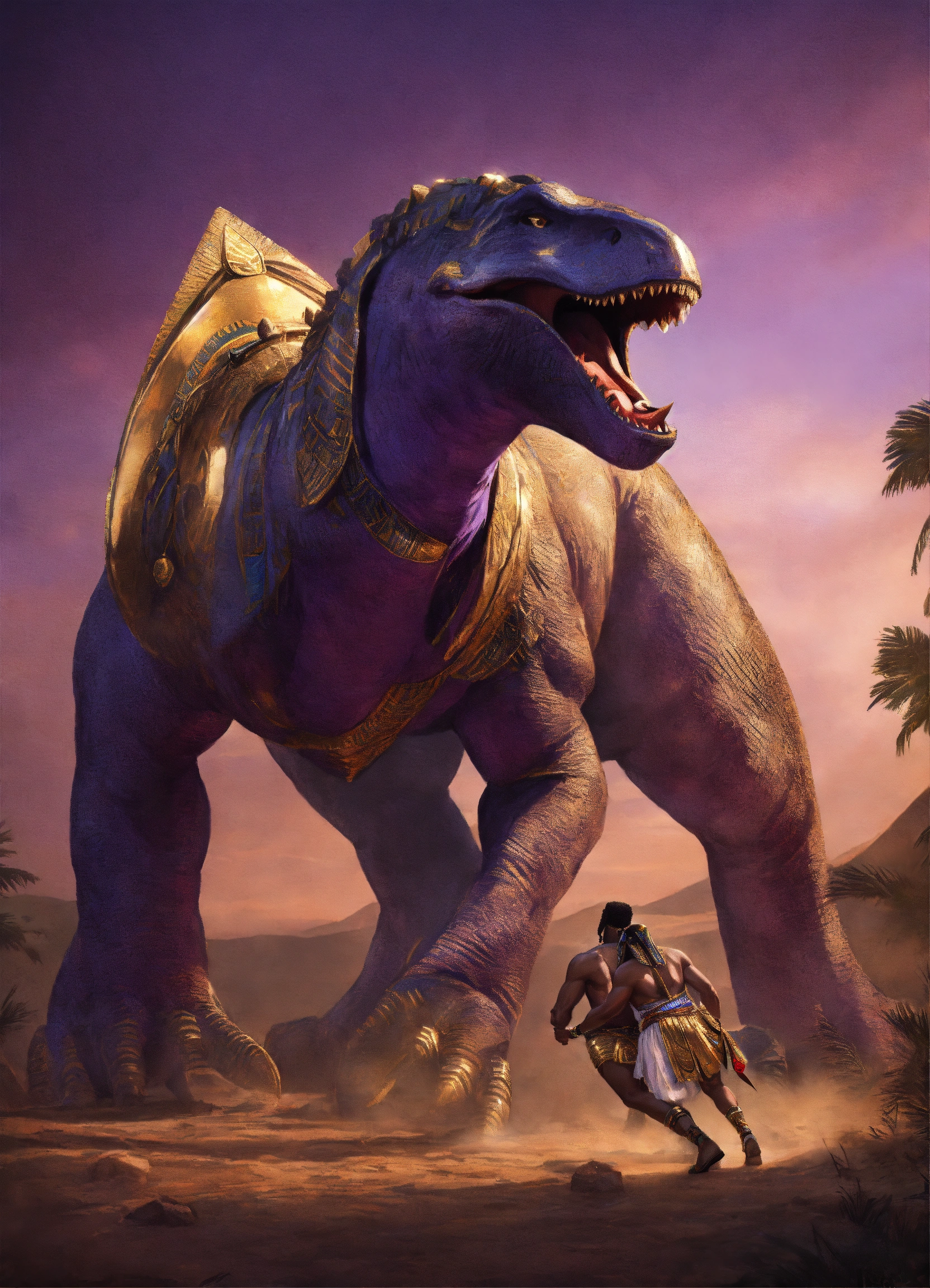 Lexica - African Egyptian Pharaoh wearing purple black & gold ...