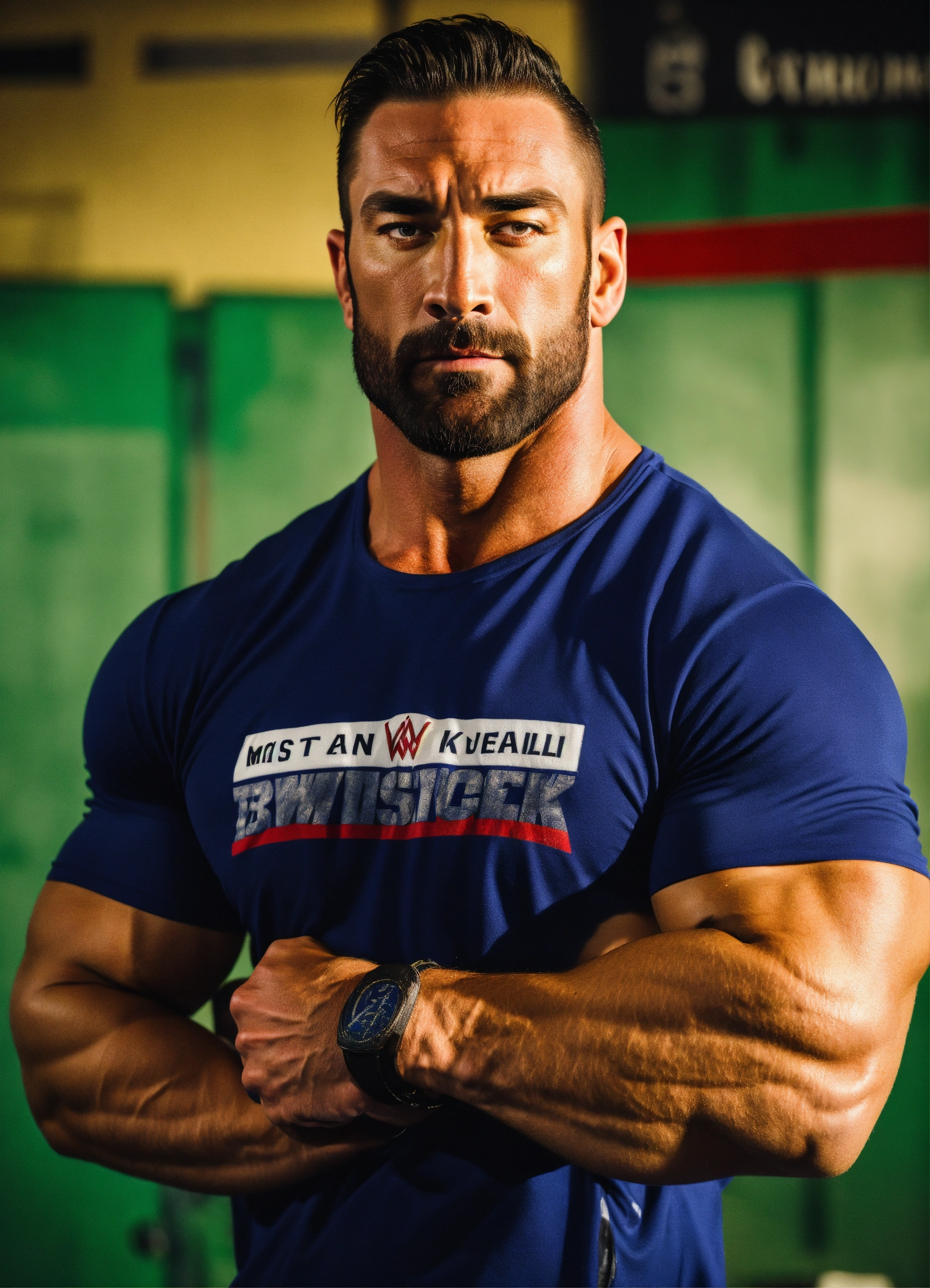 Lexica - 40-year-old wrestler with big muscles, bodybuilder, Mason Ryan from WWE, big