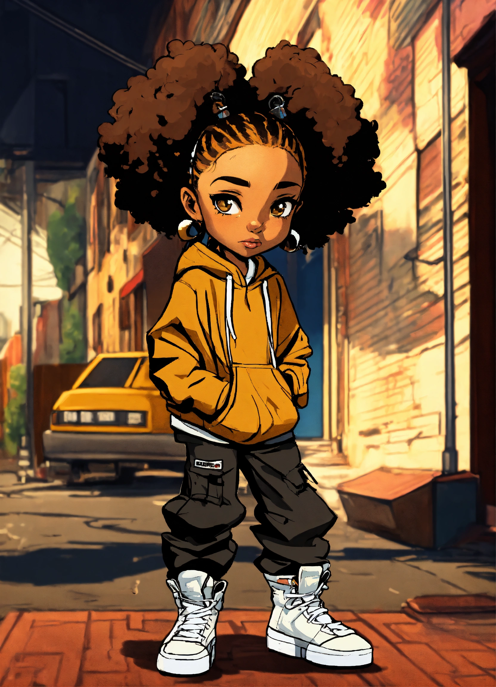 Lexica - Hip hop art style girl boondocks cartoon full body