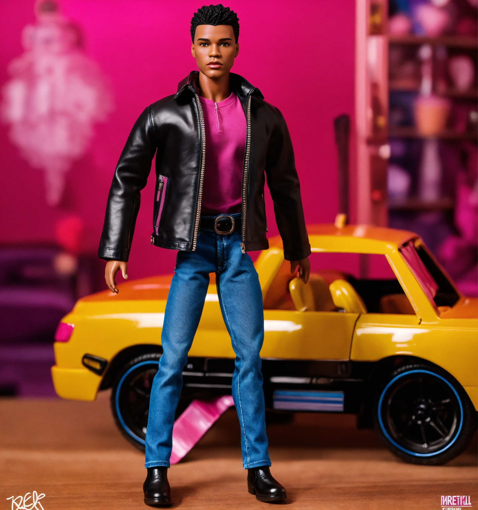 Lexica - Design the packaging for a Ken doll in a stylish, black ...